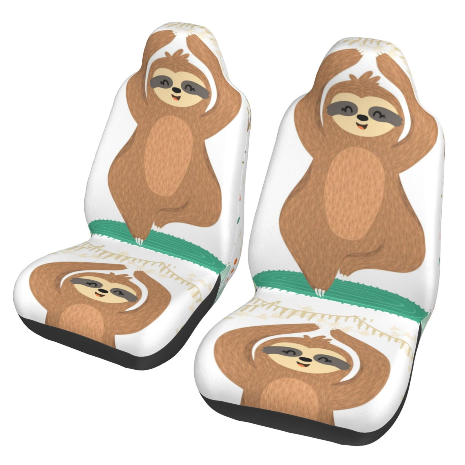 Pofeuu Cute Sloth In Yoga Pose Tree Print Automotive Car Seat Covers ...