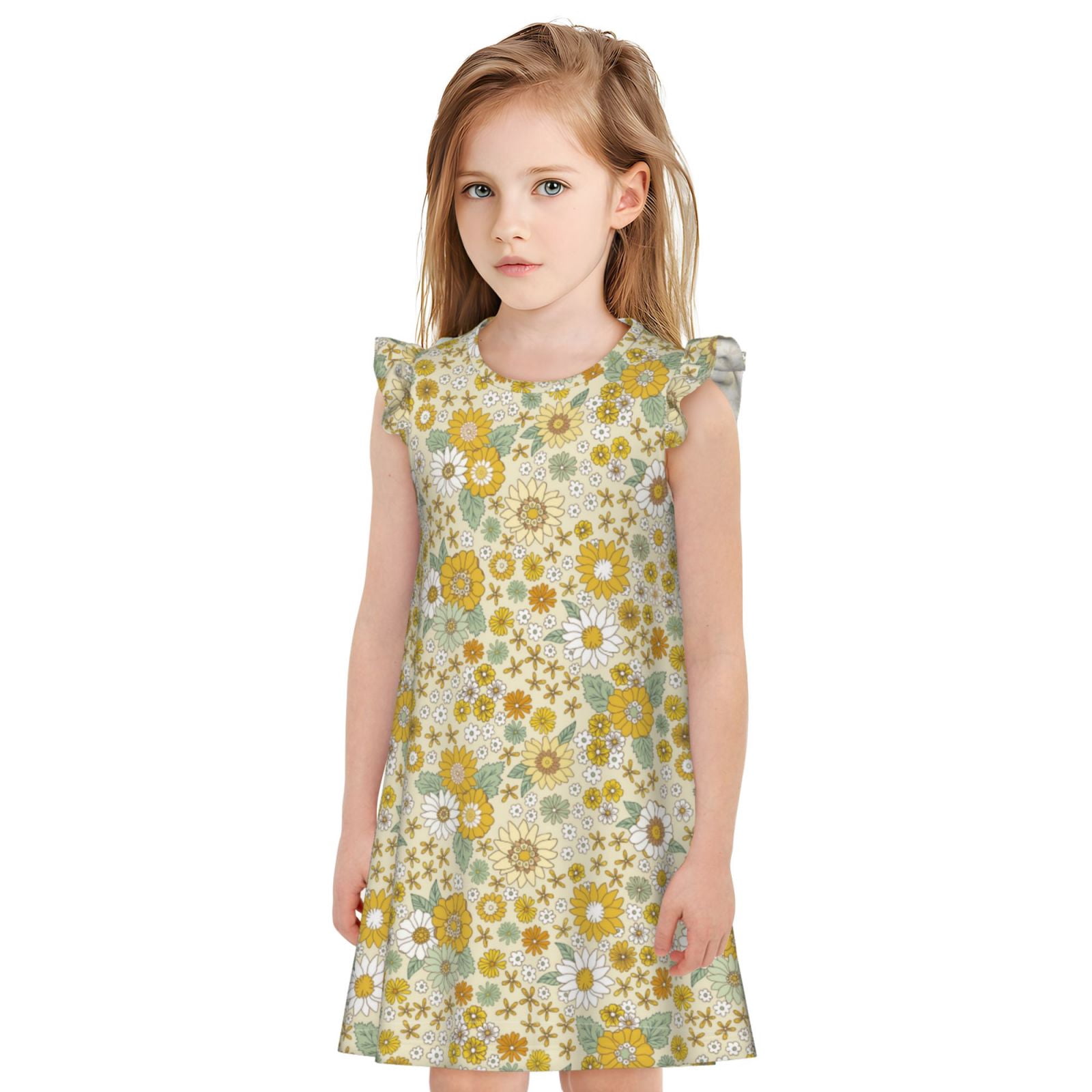Pofeuu Cute Sunflower Print Girls Nightgowns, Nightgown Princess Pajama ...