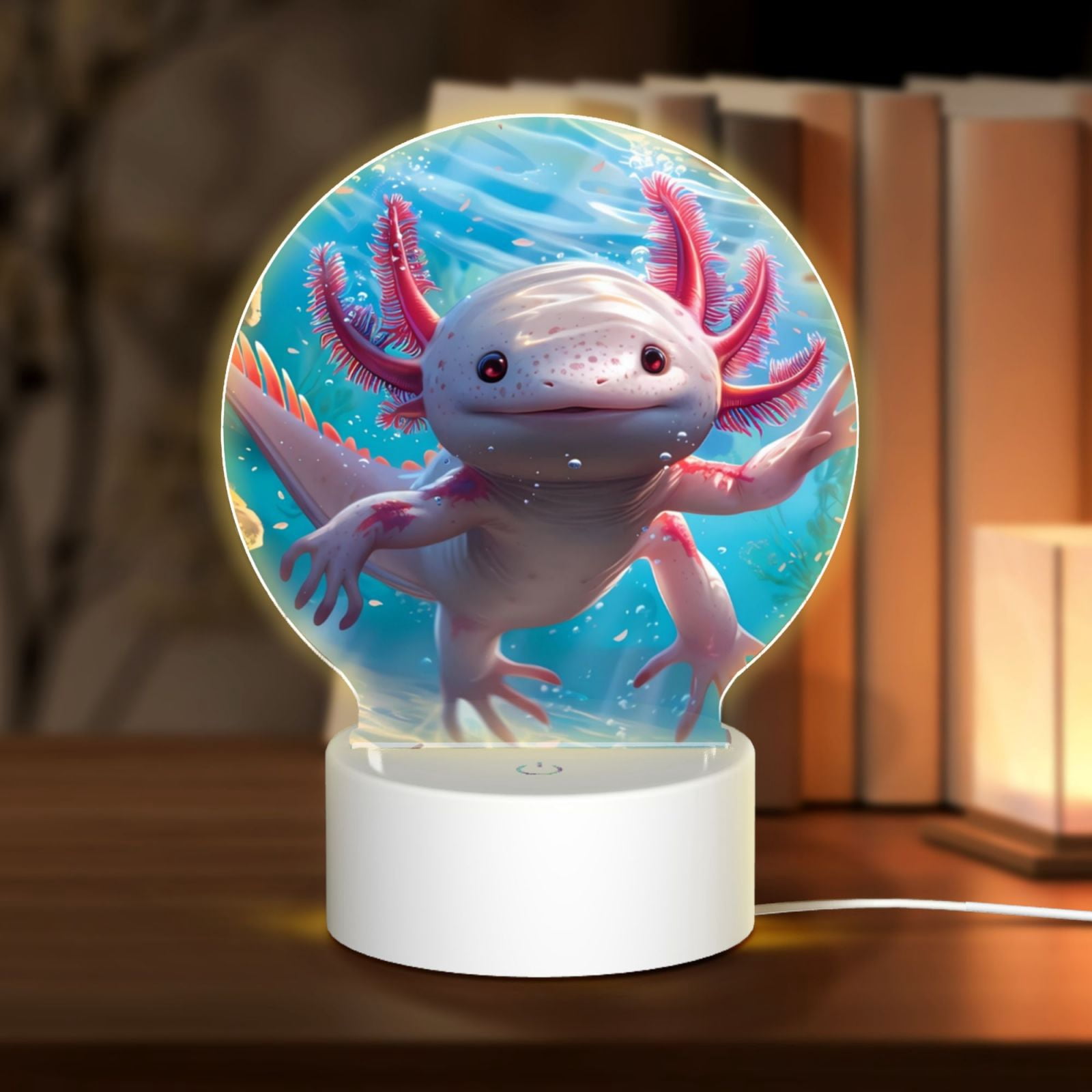 Pofeuu Cute Underwater Axolotl Print LED Christmas Night Light Lamp ...