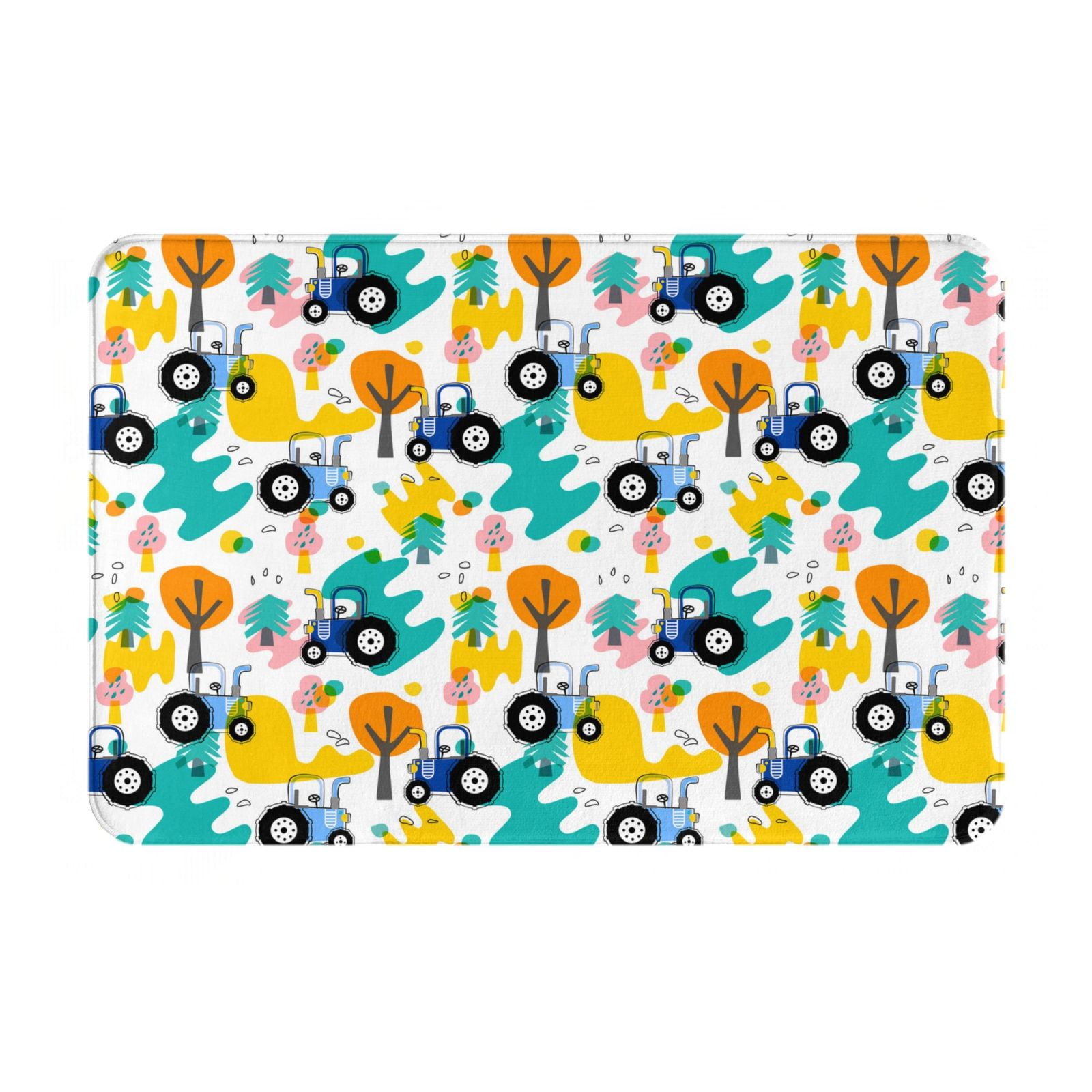 Pofeuu Cute tractor and vehicle Print Flannel Doormats Rug16"x24"Rug ...