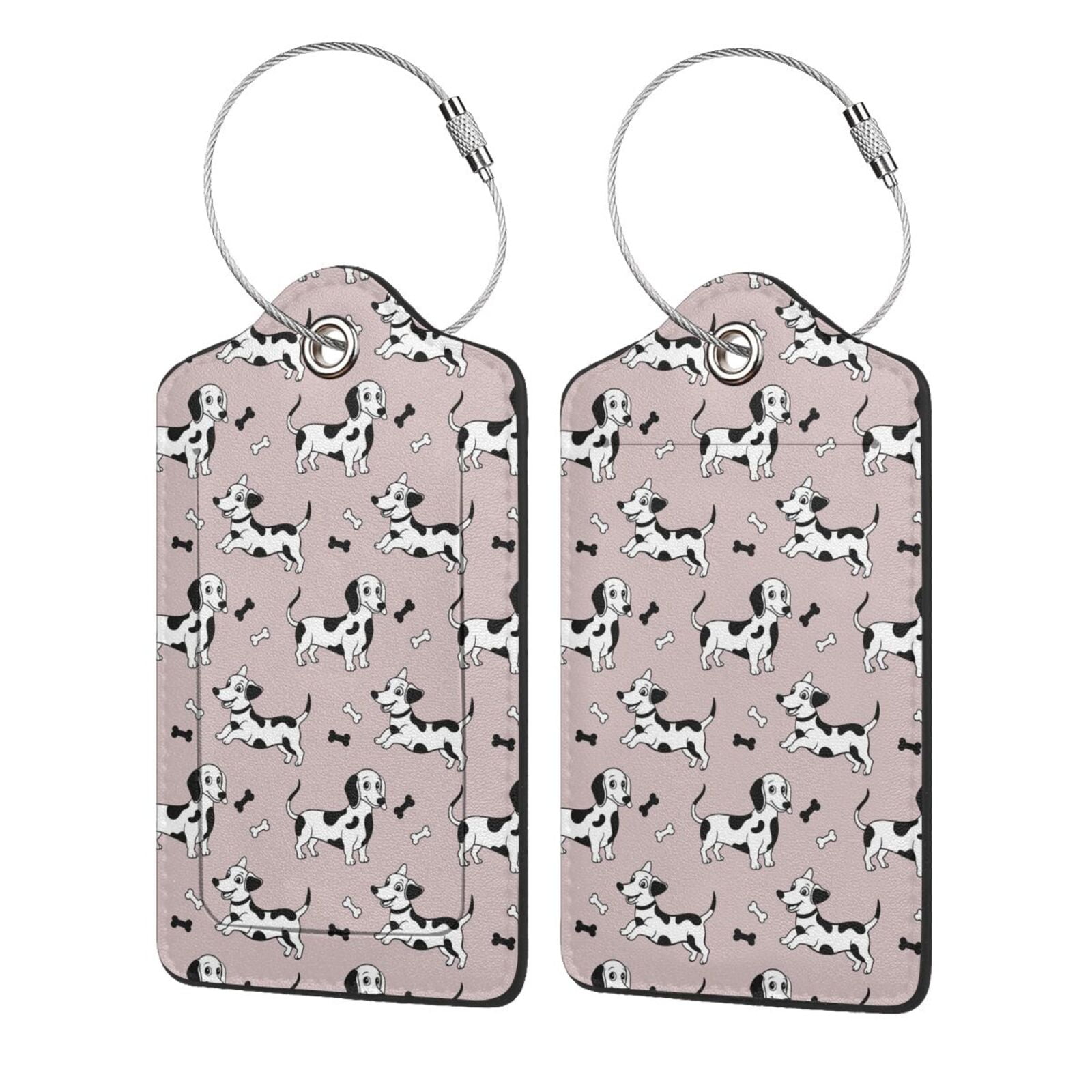 Pofeuu Dachshund Dog Puppy Print Luggage Tags, Privacy Cover ID Label ...
