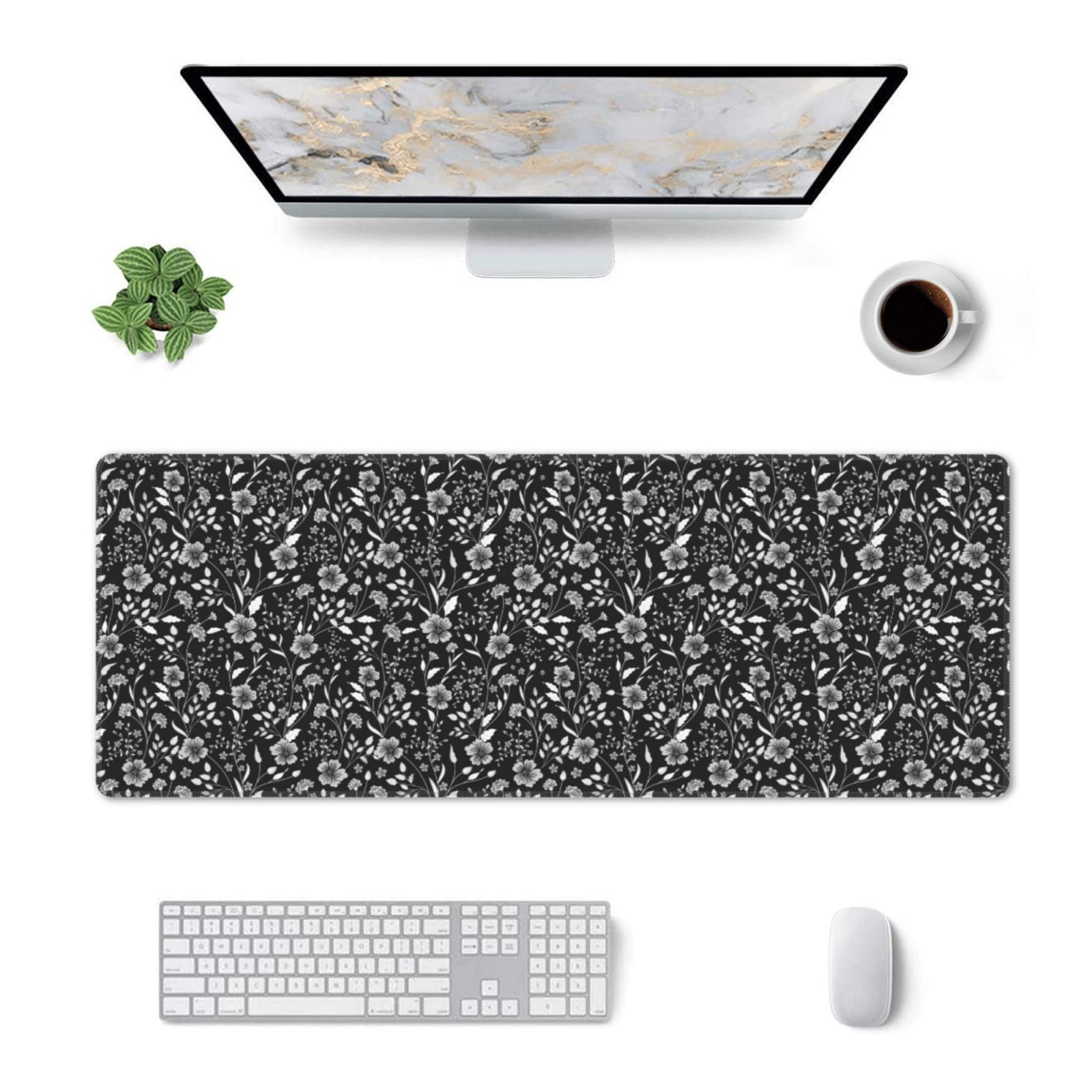 Pofeuu Daisies Flowers Print Desk Mat for Keyboard and Mouse，Computer ...