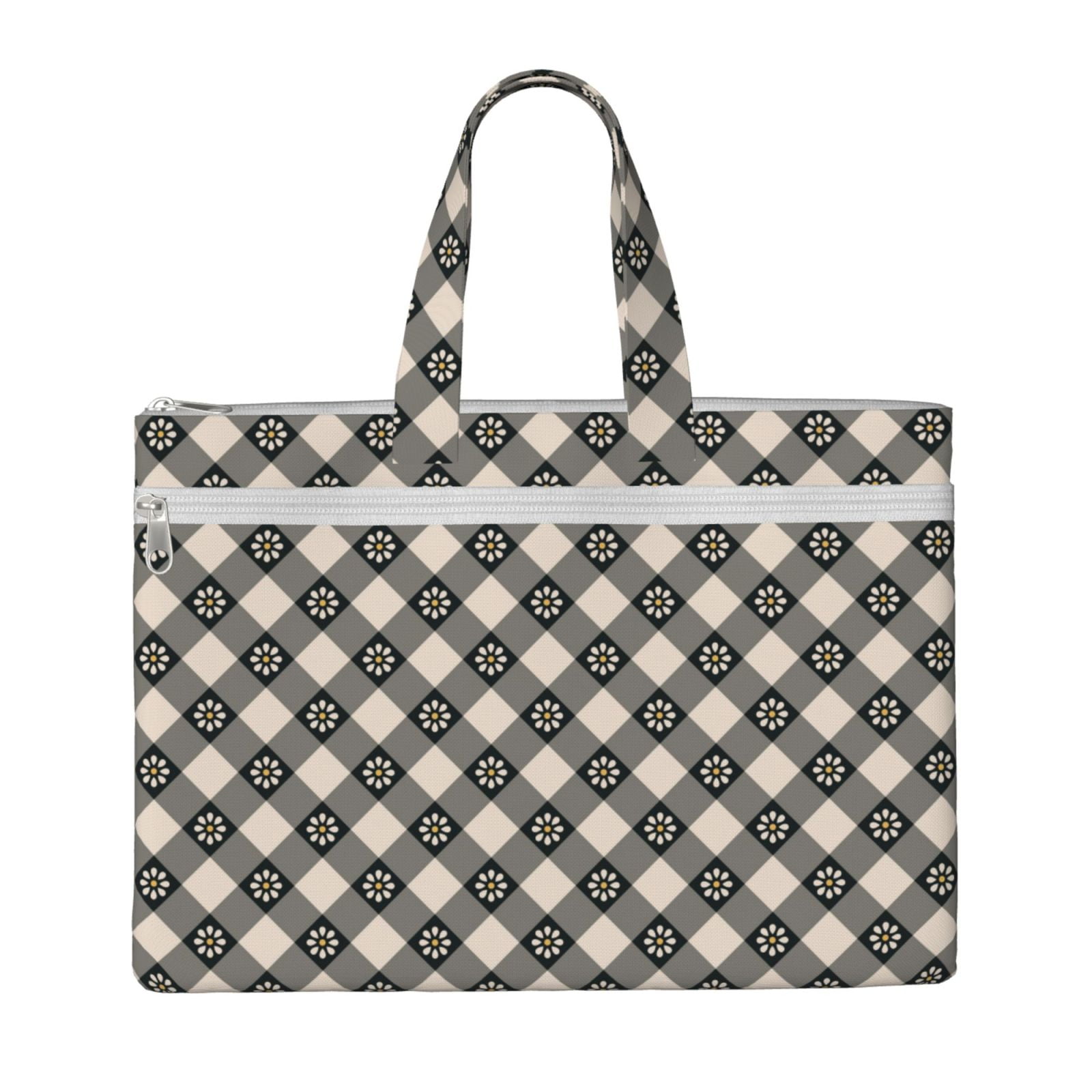 Pofeuu Daisy Plaid Black Print Laptop Bag Carrying - Computer Bag ...