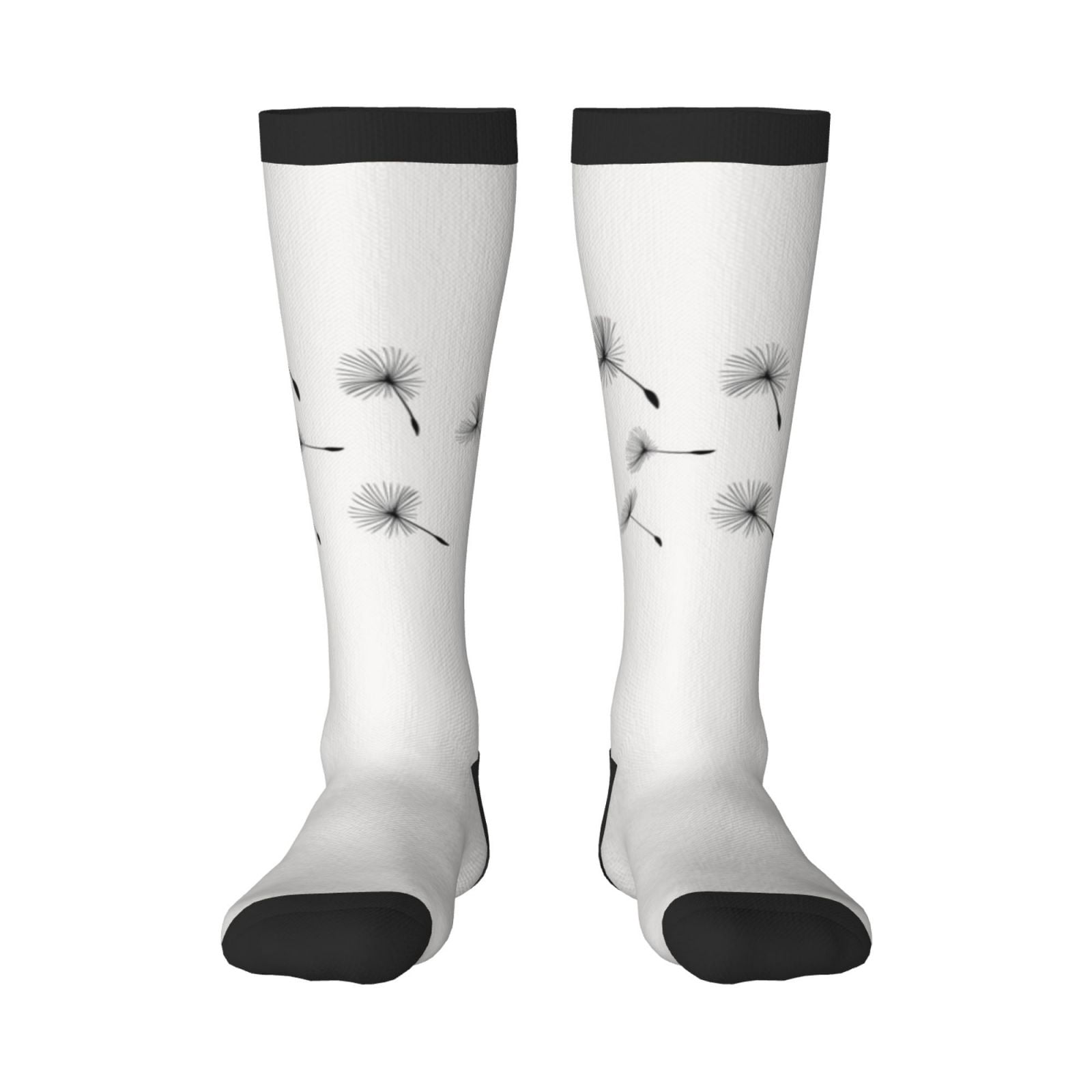 Pofeuu Dandelion Blowing In The Wind Print Stockings, Adult Running ...