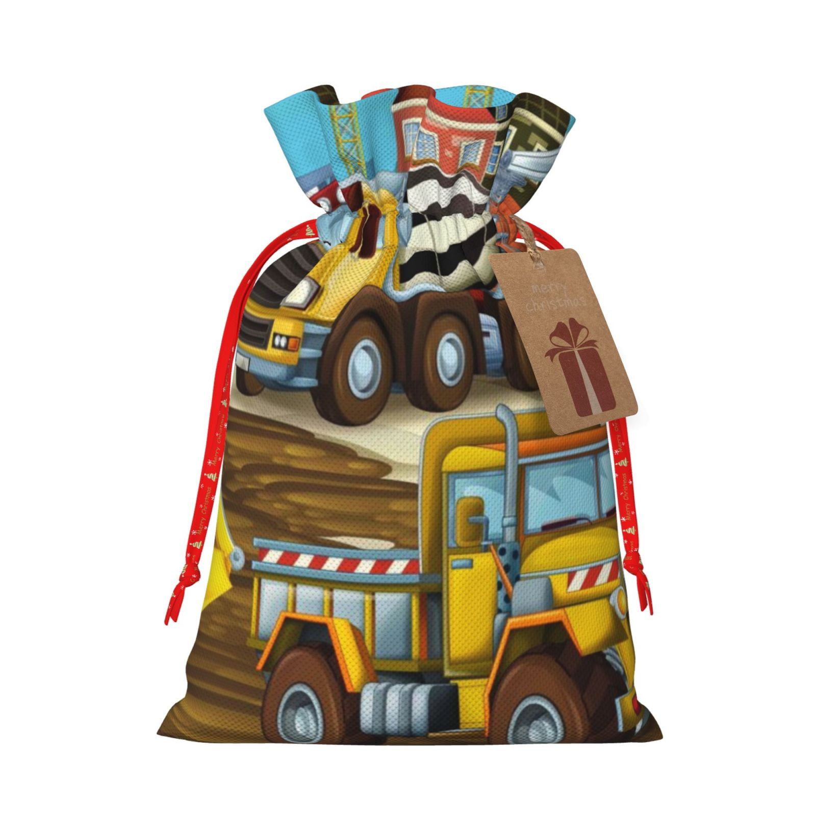 Pofeuu Different Construction Site Vehicles Print Burlap Bags with ...
