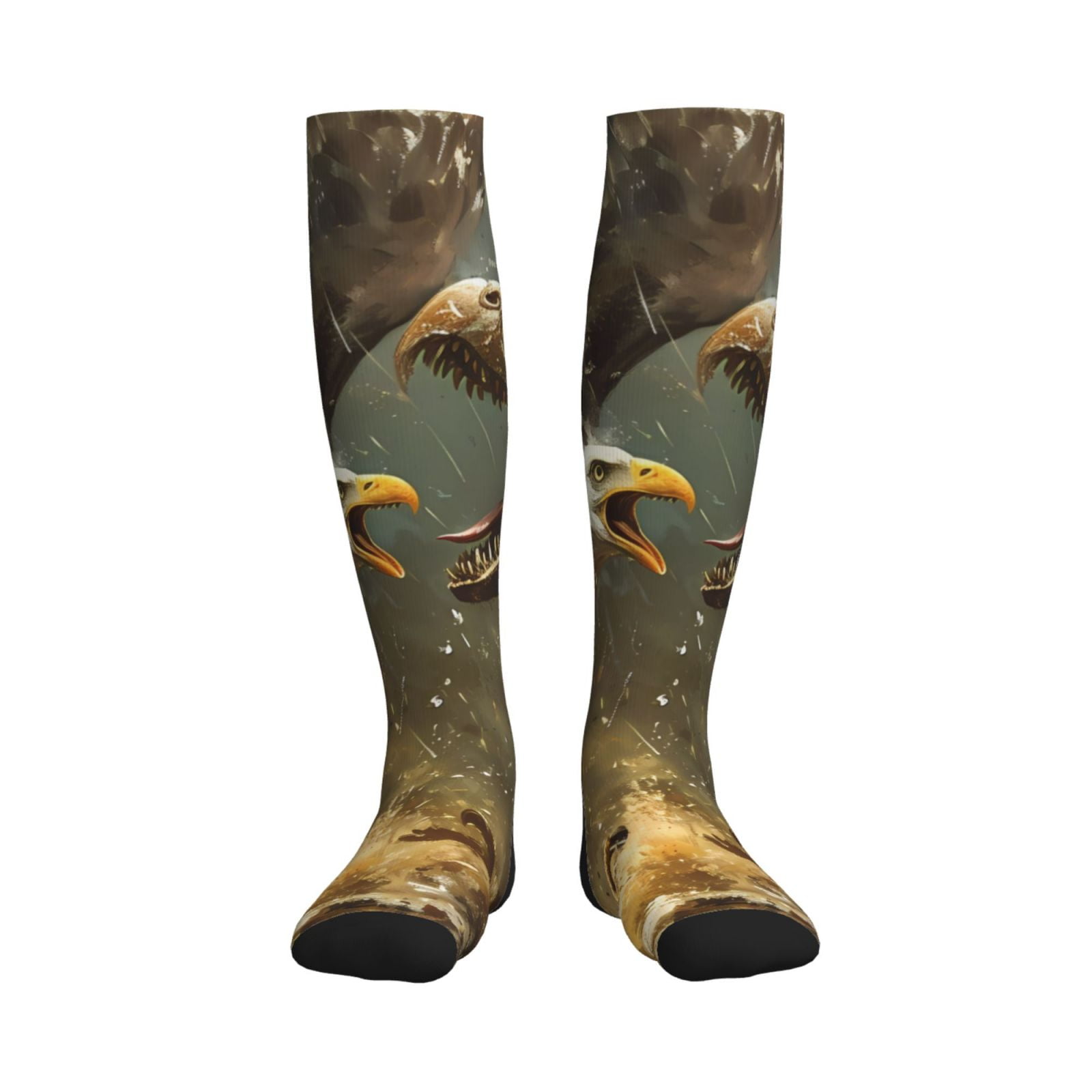 Pofeuu Dinosaur Bald Eagle Print Compression Socks for Women & Men ...