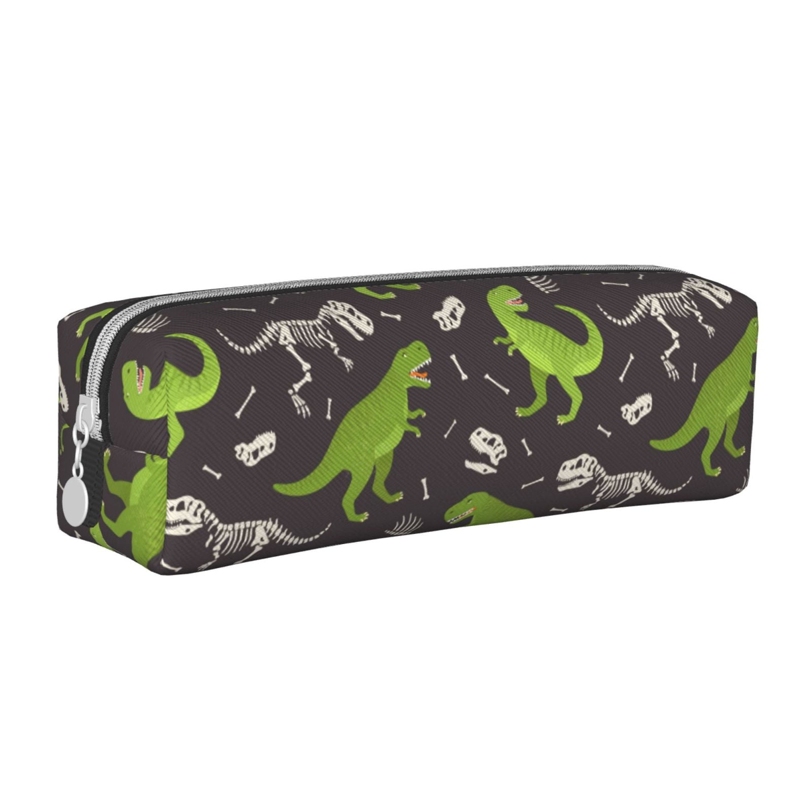 Pofeuu Dinosaur Skeleton Print Leather Pencil Case, Leather Pencil ...