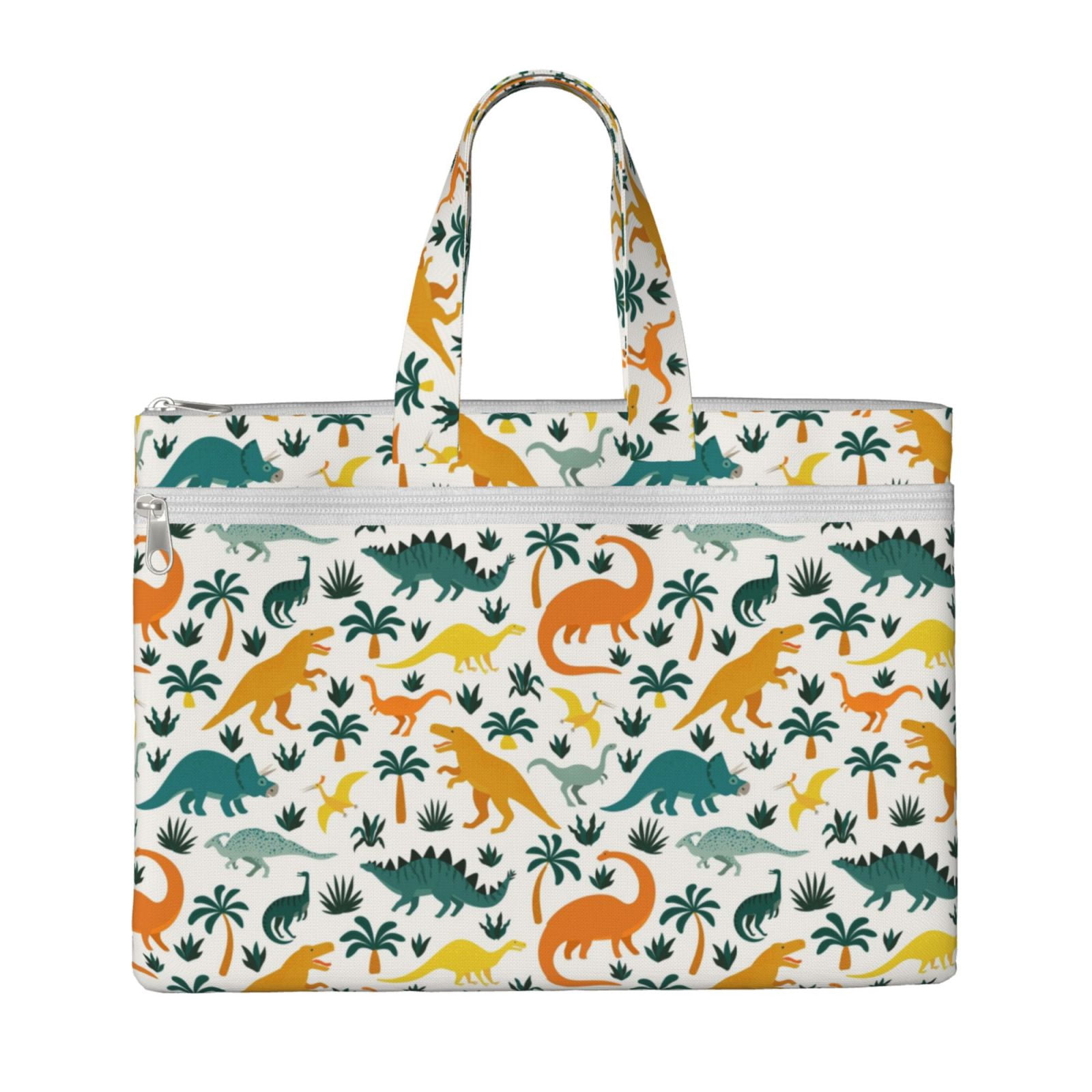 Pofeuu Dinosaurs and Tropical Leaves Print Laptop Bag Carrying ...