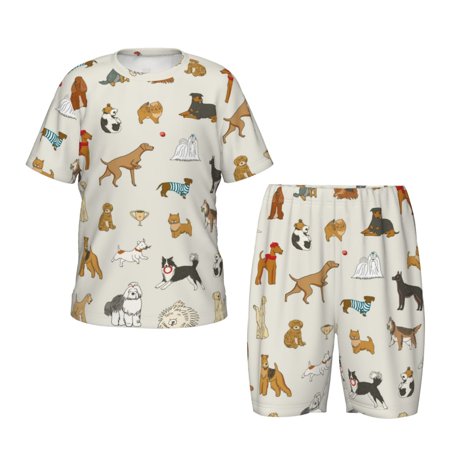 Pofeuu Dogs Funny Pets Print Kids Pajama Sets Short Summer Cool Crew ...