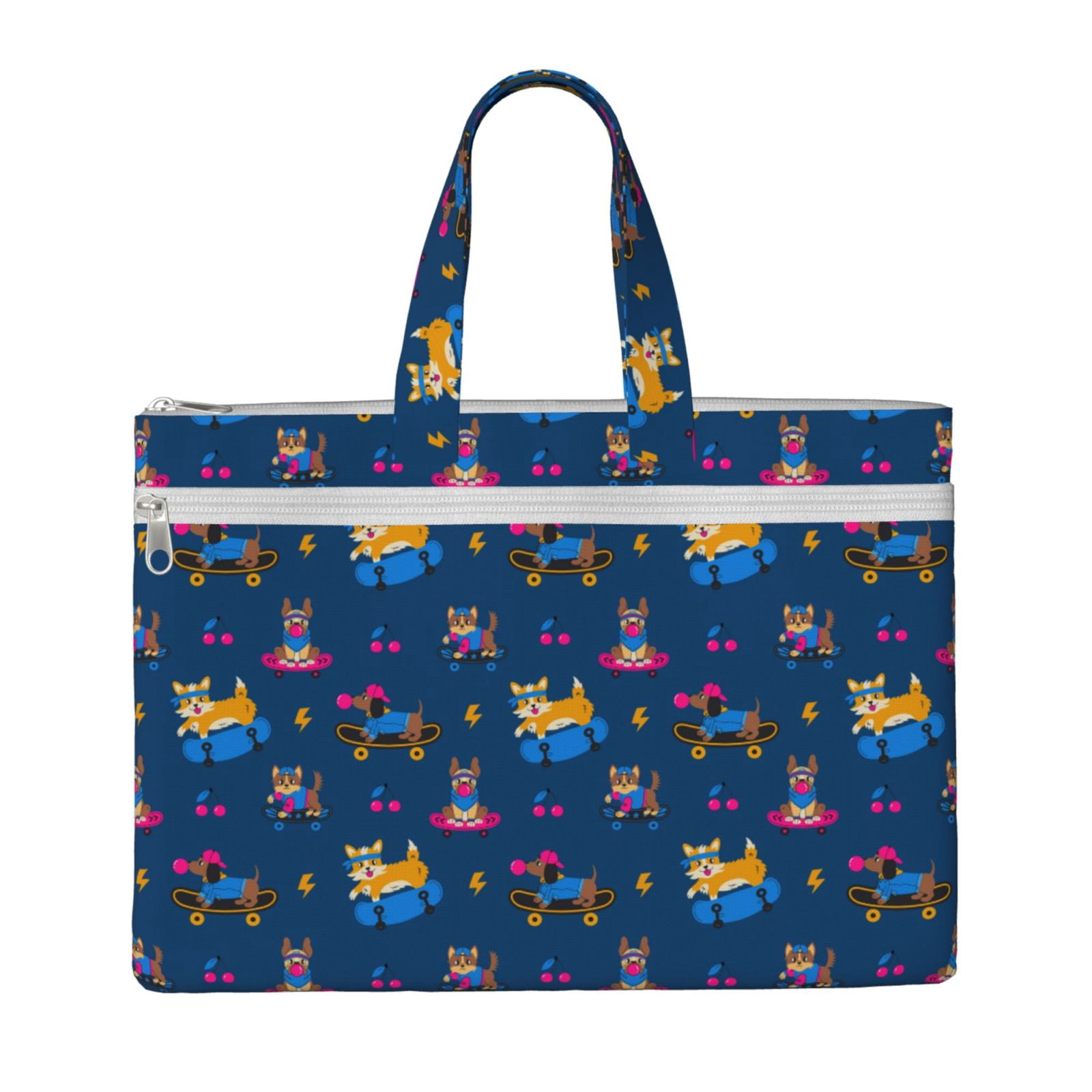 Pofeuu Dogs Riding Skateboard Print Laptop Bag Carrying - Computer Bag ...