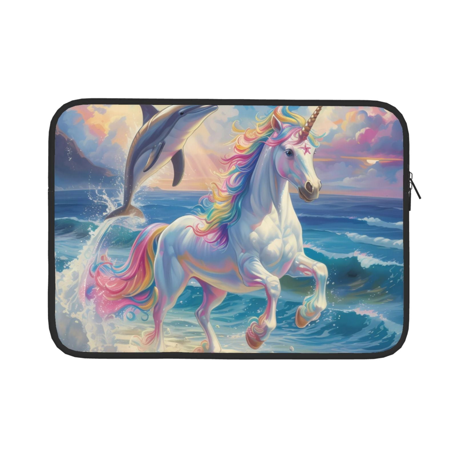 Pofeuu Dolphin Rainbow Horse Print Laptop Carrying Case,13-15-Inch ...
