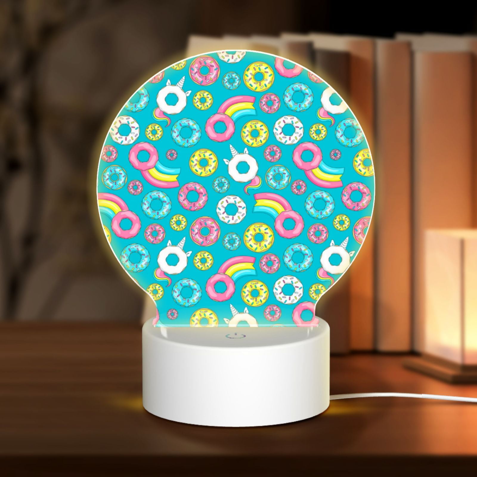 Pofeuu Donut Print LED Christmas Night Light Lamp Base Gift DIY 3D ...