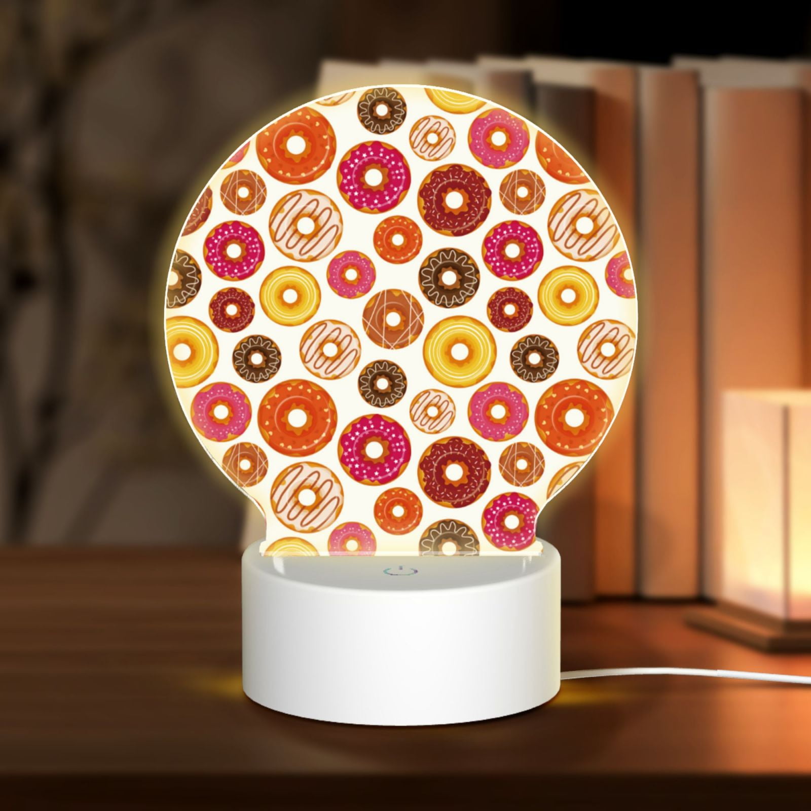 Pofeuu Donut Print LED Christmas Night Light Lamp Base Gift DIY 3D ...
