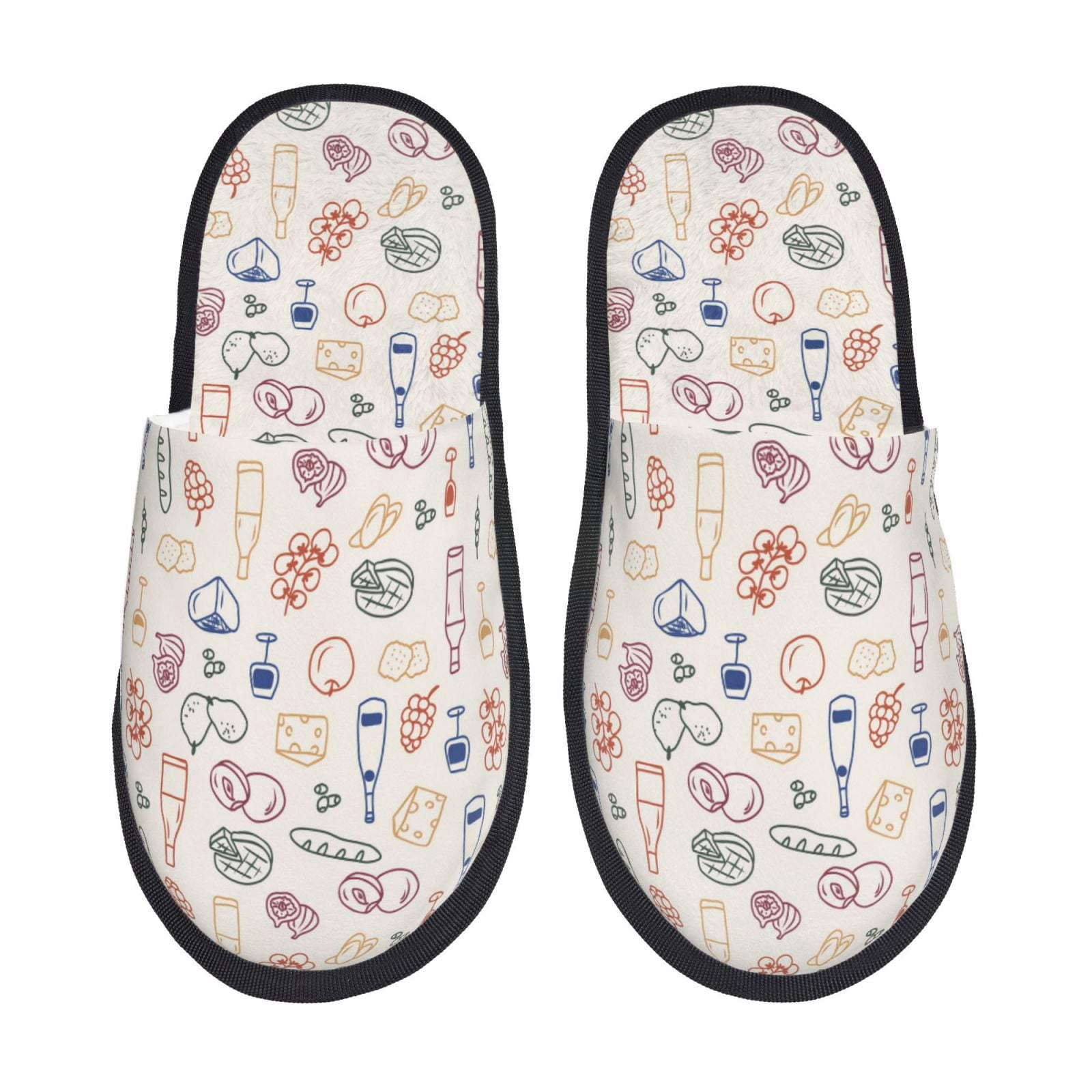 Pofeuu Doodle Wine Print EVA Fuzzy House super light Slippers Slippers ...