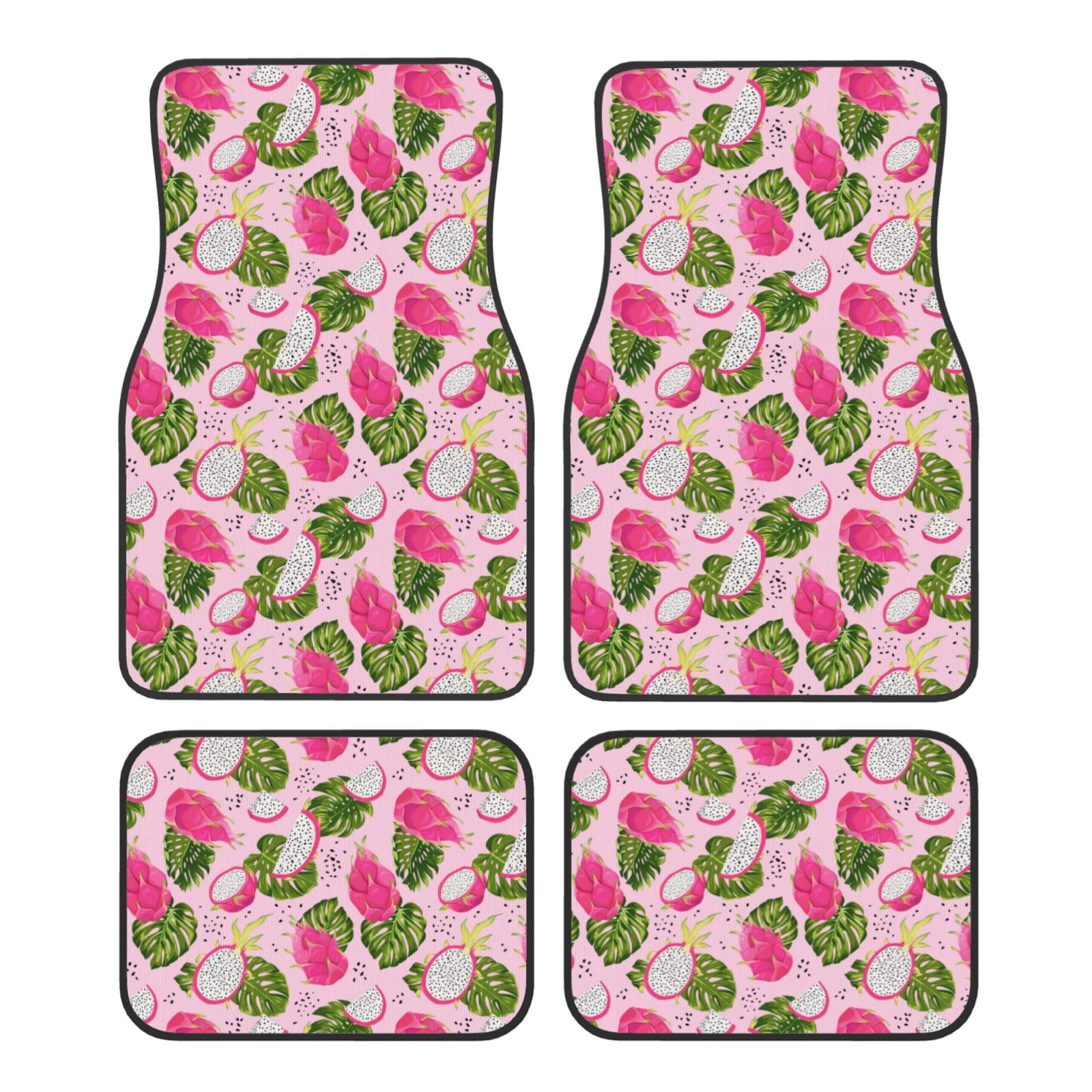 Pofeuu Dragon Fruits Print Car Foot Mat Set of 4 Pieces - All-Weather ...