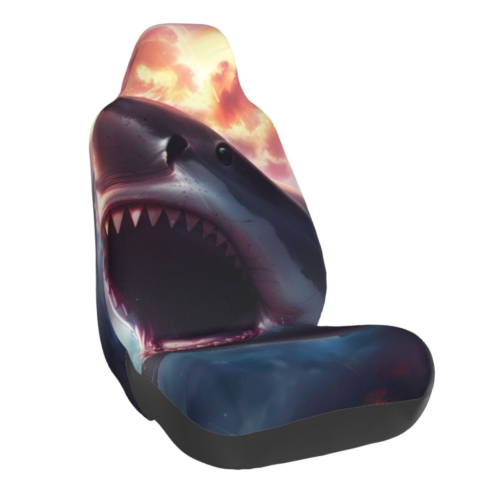 Pofeuu Dramatic Shark Attack Print Automotive Car Seat Covers Flat ...