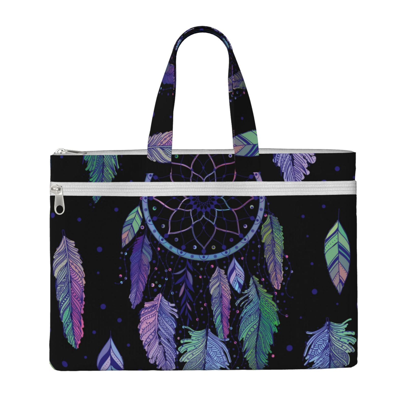 Pofeuu Dreamcatcher With Colorful Feathers Print Laptop Bag Carrying ...