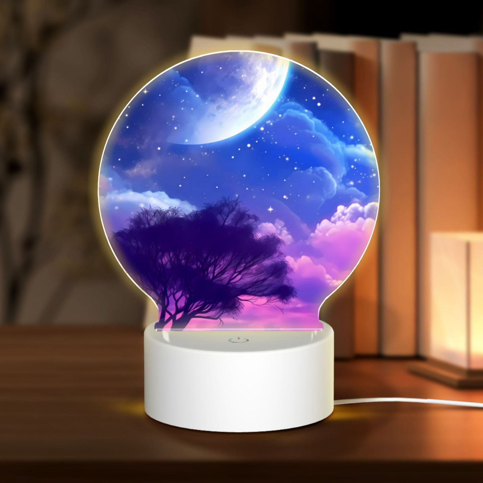 Pofeuu Dreamy Colorful Starry Sky Print LED Christmas Night Light Lamp ...