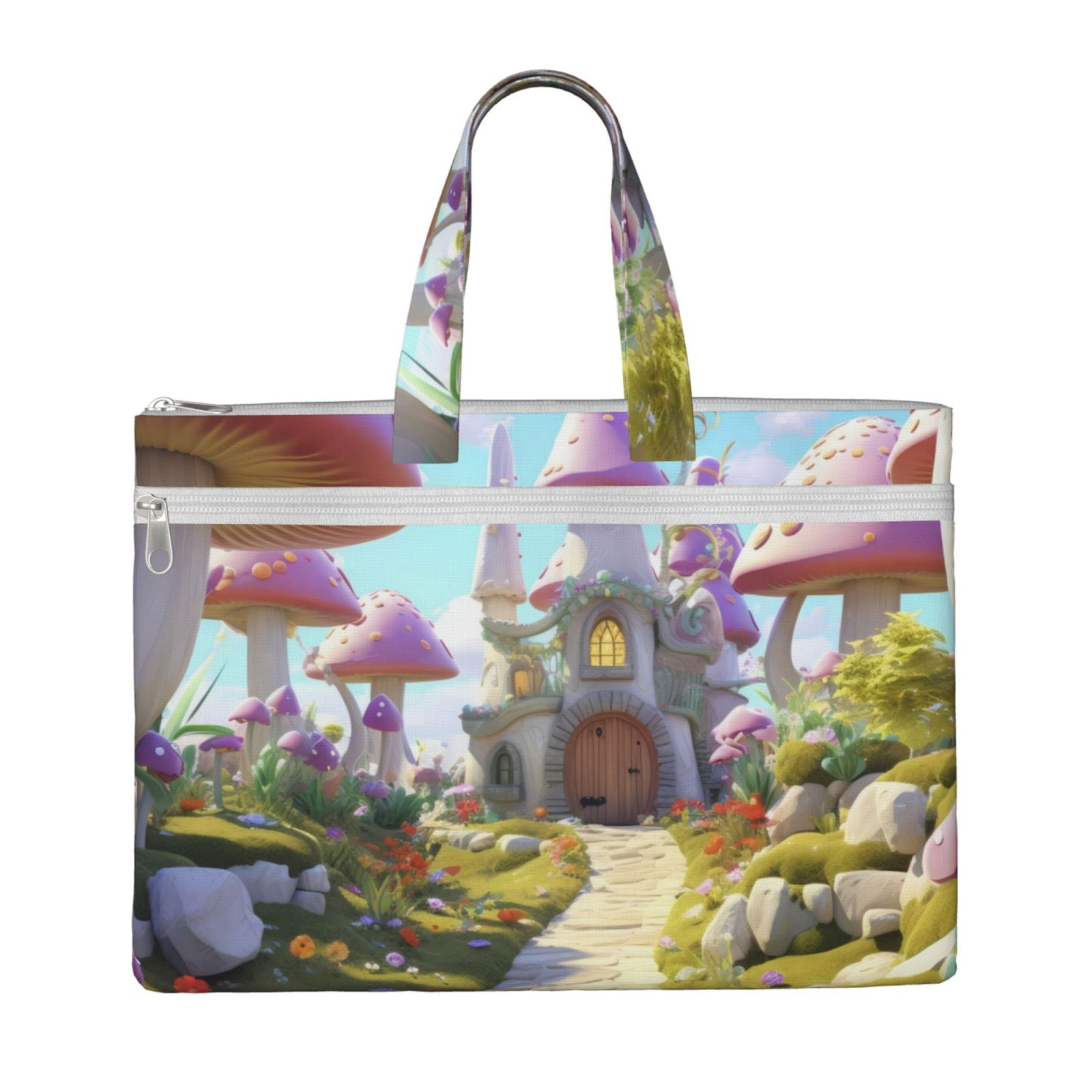 Pofeuu Dreamy Mushroom House Print Laptop Bag Carrying - Computer Bag ...