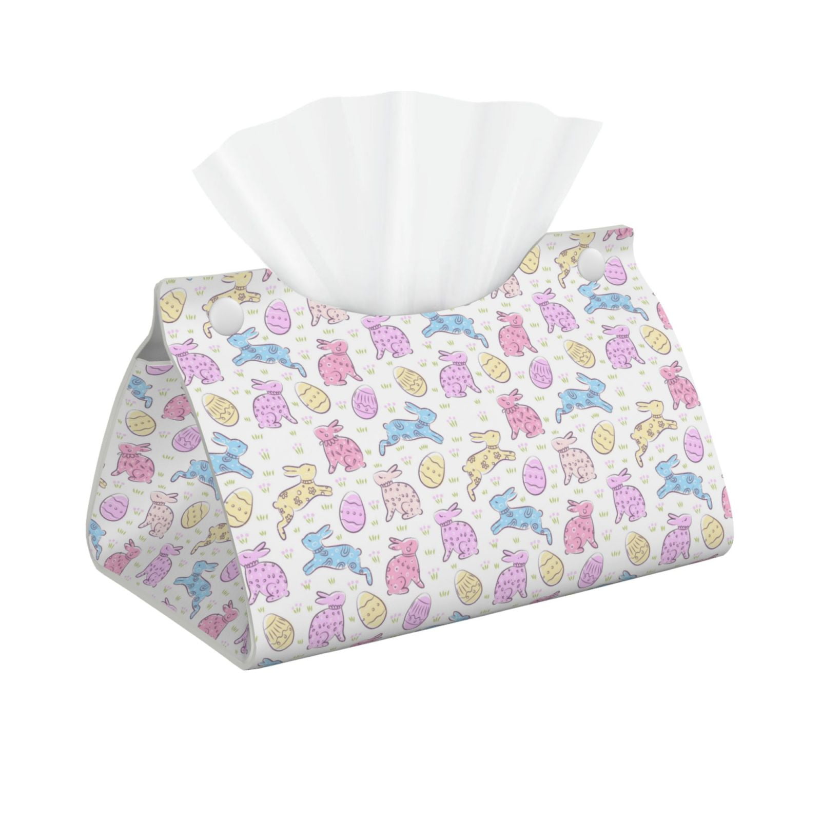 Pofeuu Easter Colorful Rabbit Print Tissue Box Cover, Modern Decorative ...