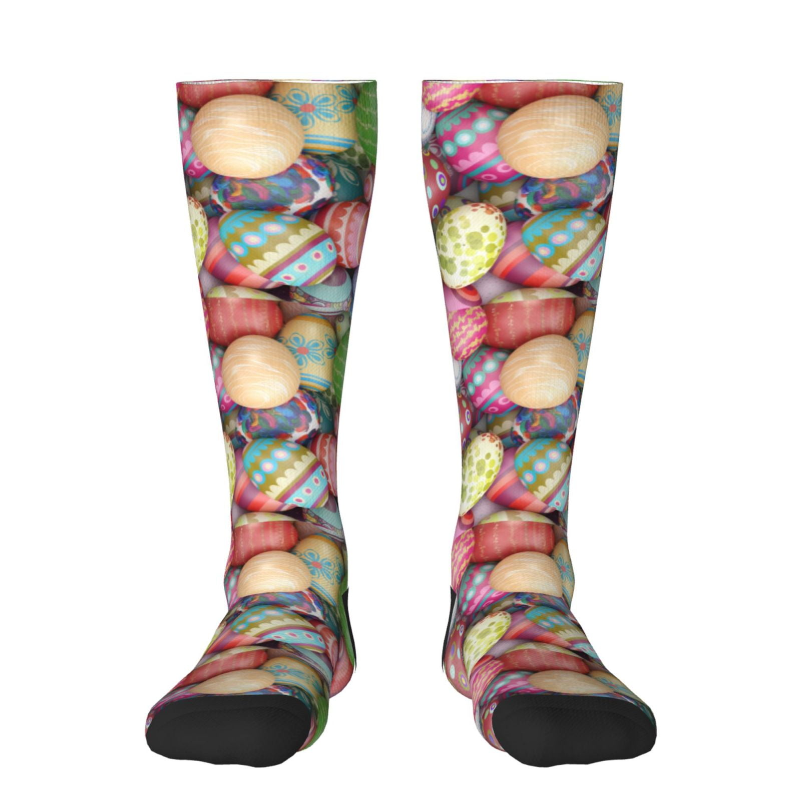 Pofeuu Easter Eggs Print Stockings, Adult Running Hiking Socks for ...