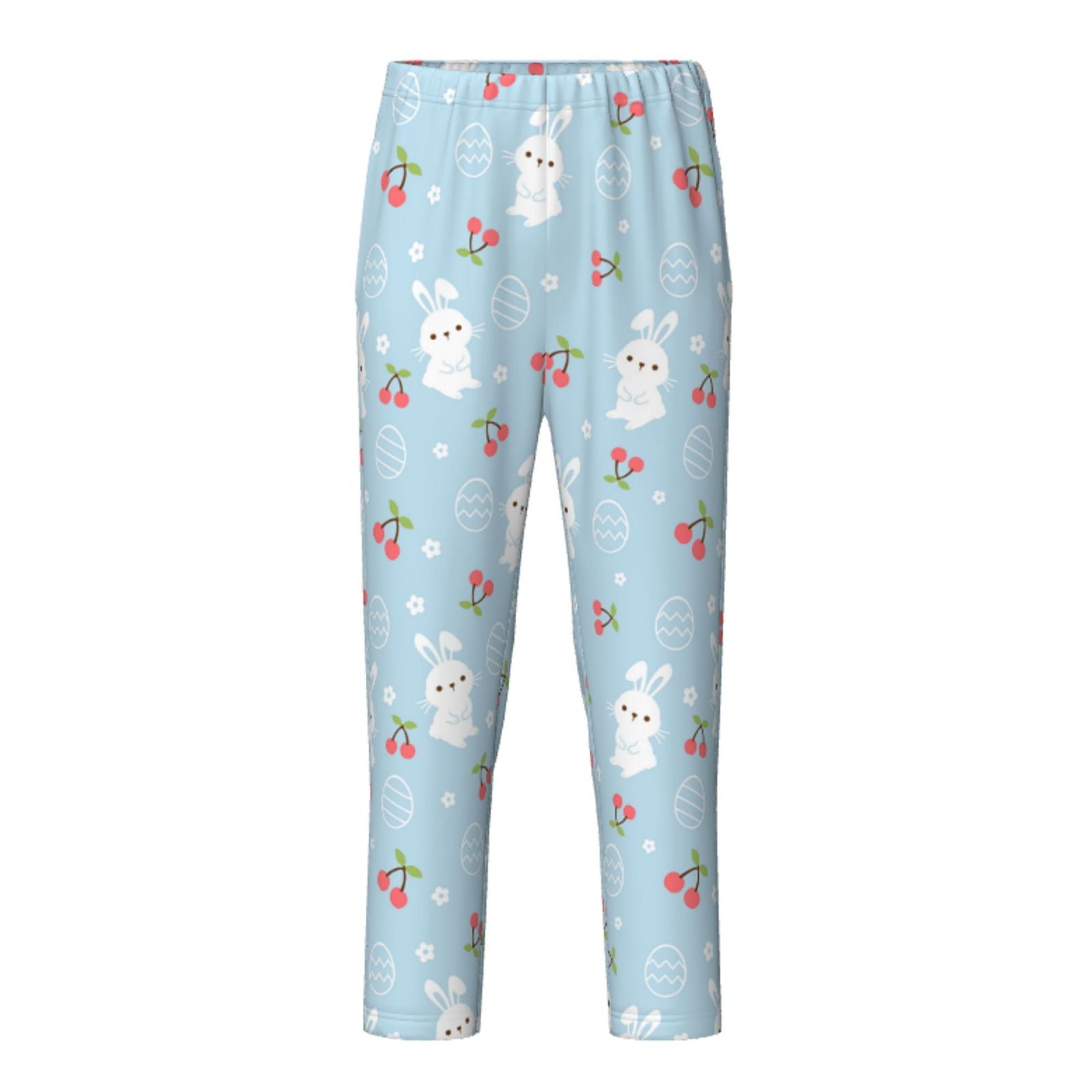 Pofeuu Easter Rabbit Print Teenagers' Pajama Pants, Soft Lounge Pajama ...