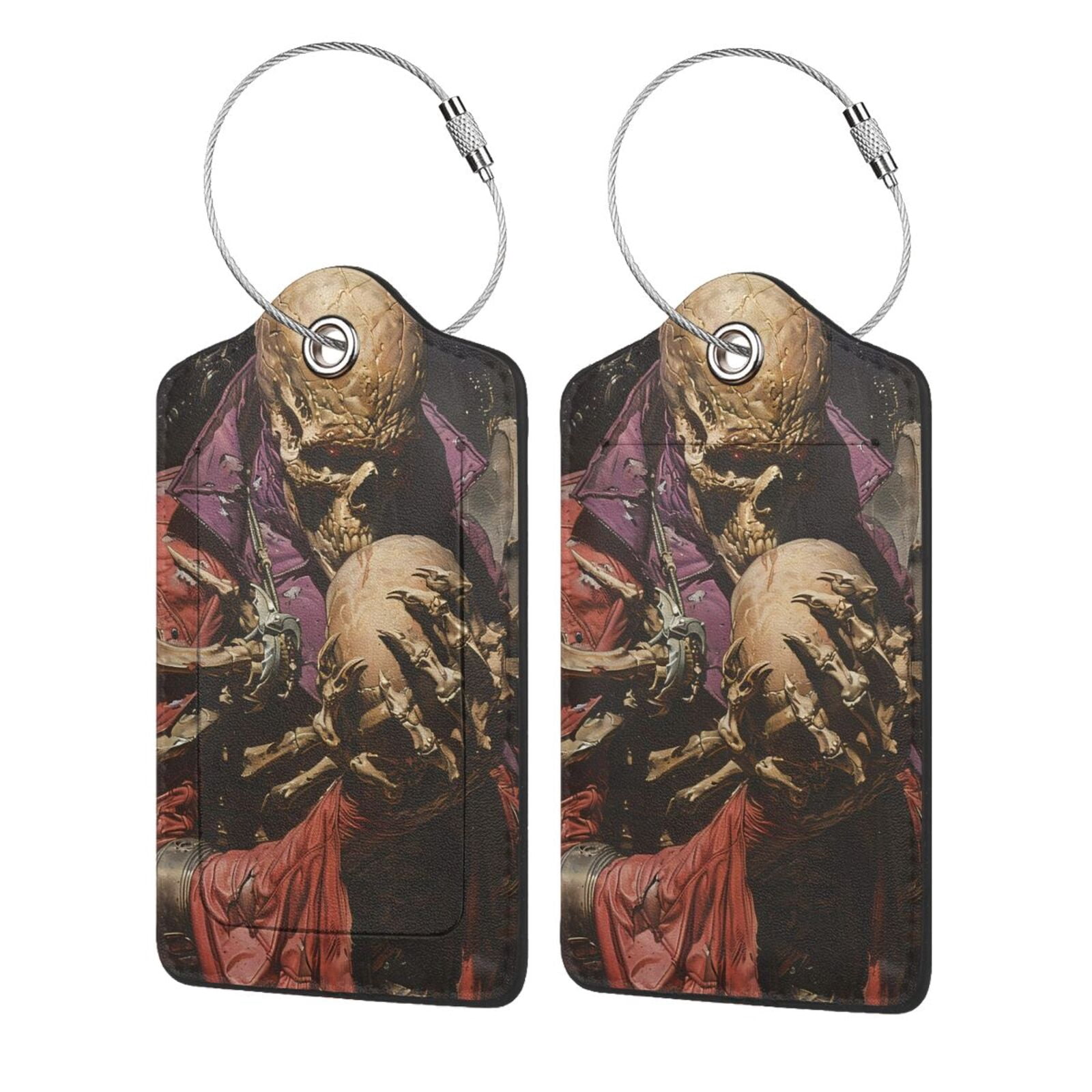 Pofeuu Eerie Skull Holding Another Print Luggage Tags, Privacy Cover ID ...