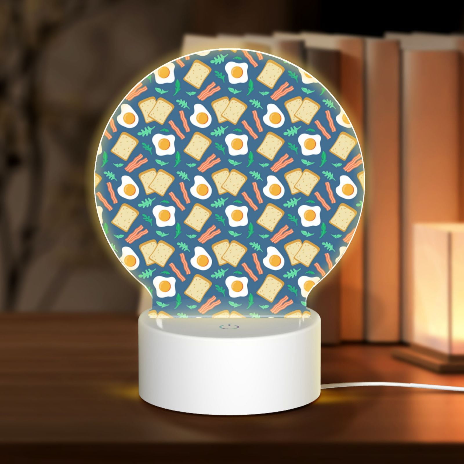 Pofeuu Eggs Toast Bacon And Arugula Print LED Christmas Night Light ...