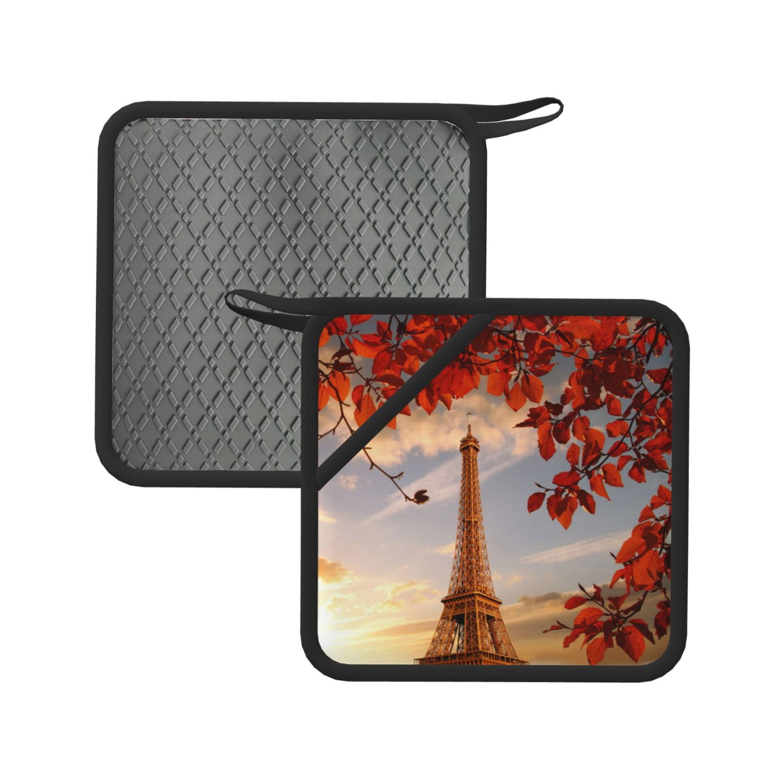 Pofeuu Eiffel Tower Print Silicone Trivet Mats,Silicone Hot Pads for ...