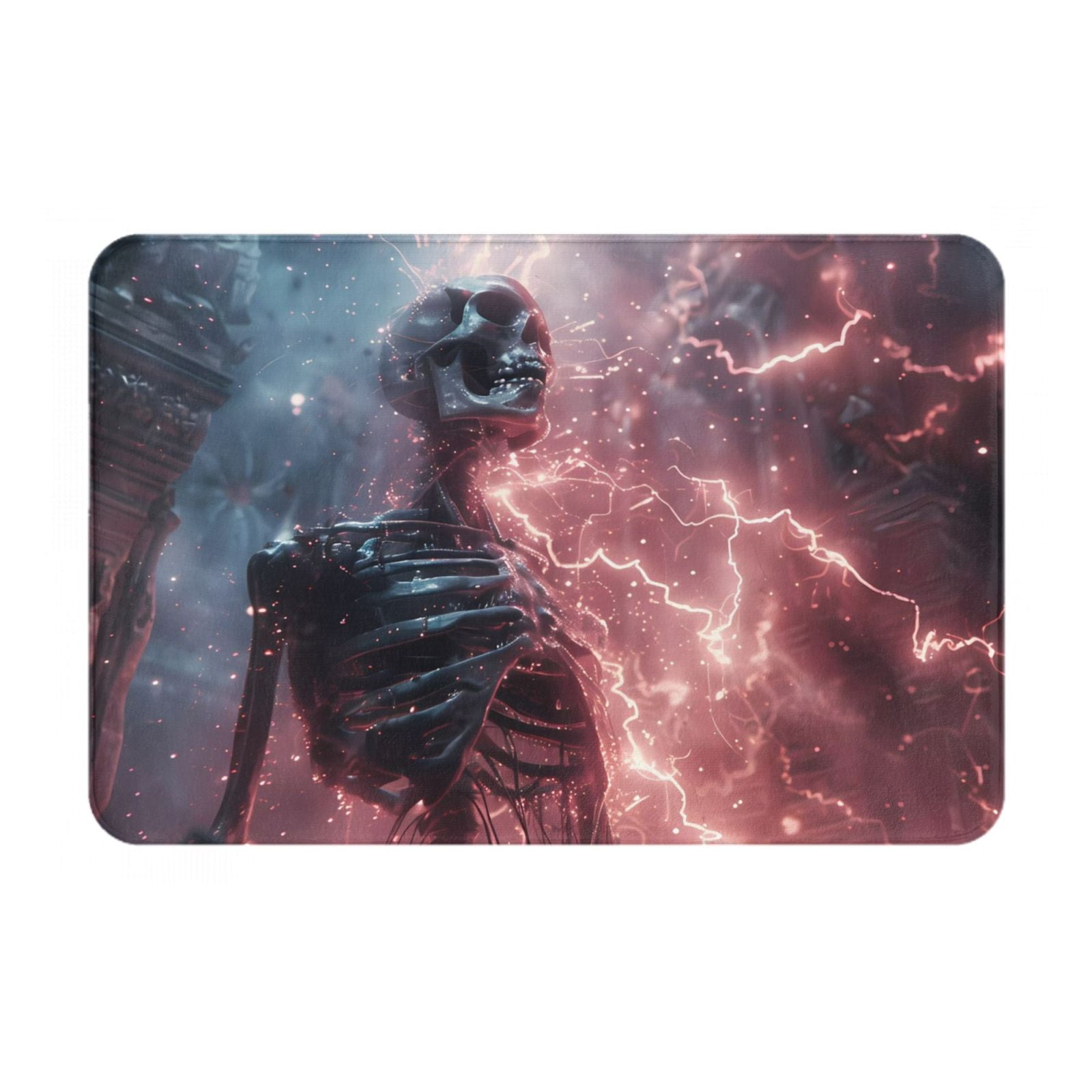 Pofeuu Electric Skeleton Surrealism Print Flannel Doormats Rug16"x24 ...