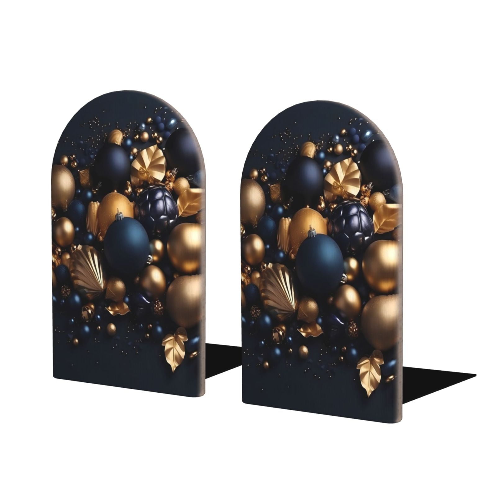 Pofeuu Elegant Golden Blue Ornaments Print Large Bookend Hold Heavy ...