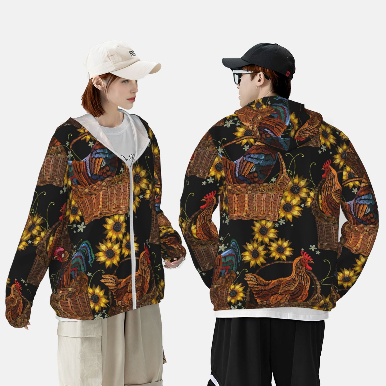 Pofeuu Embroidery Chicken Rooster Print Sun Protection Outdoor ...