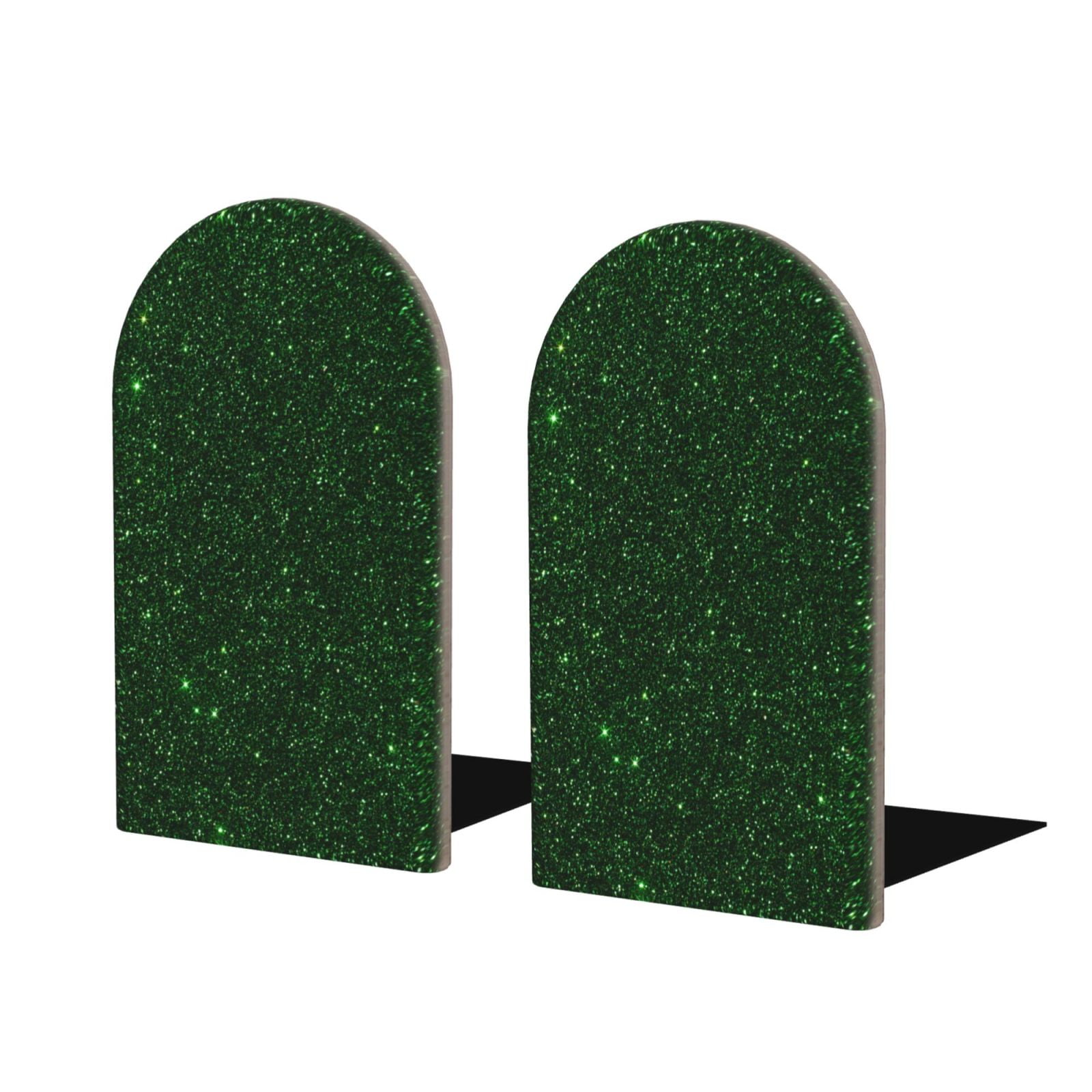 Pofeuu Emerald Green Sparkling Print Large Bookend Hold Heavy Books ...