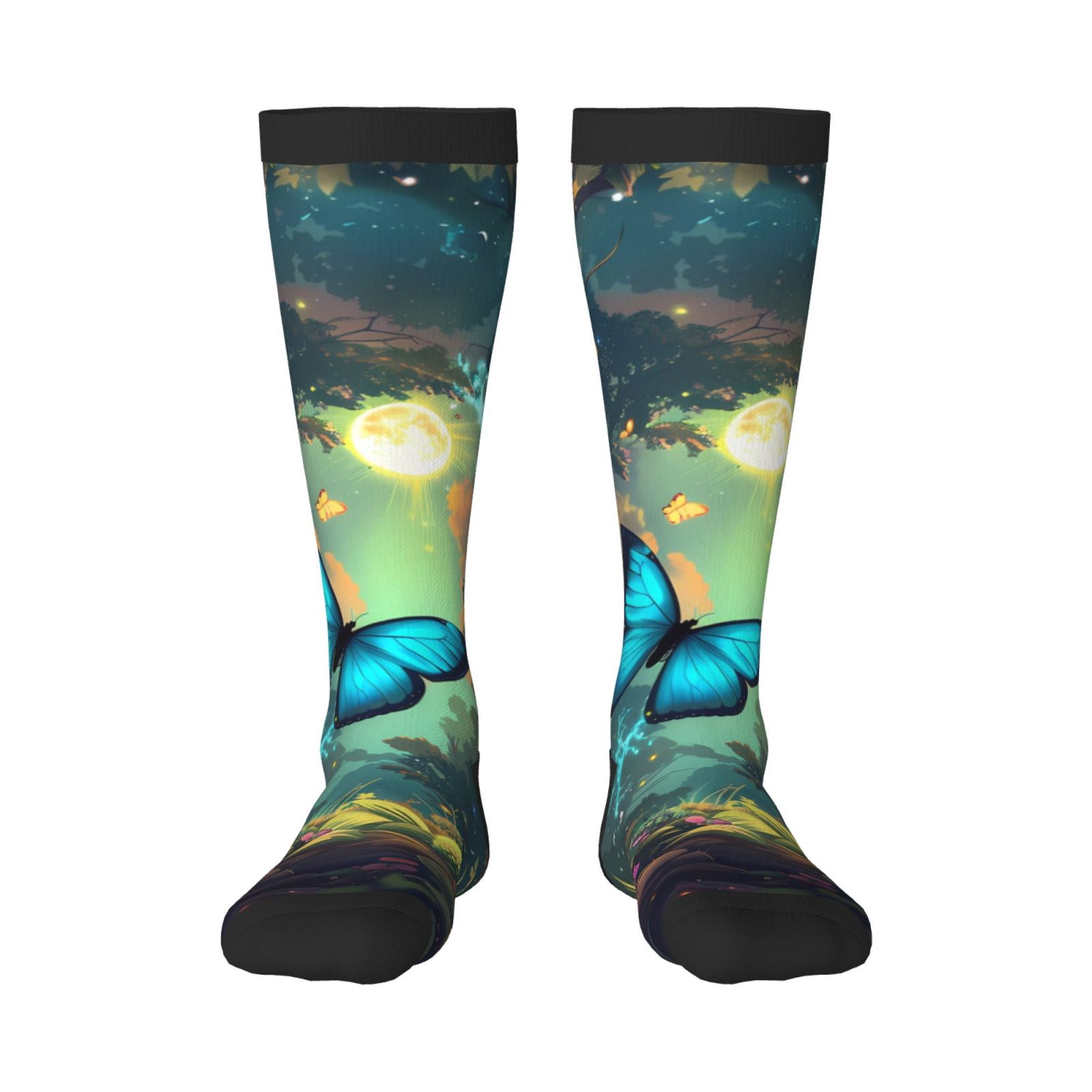 Pofeuu Enchanted Forest Butterfly A Print Stockings, Adult Running ...