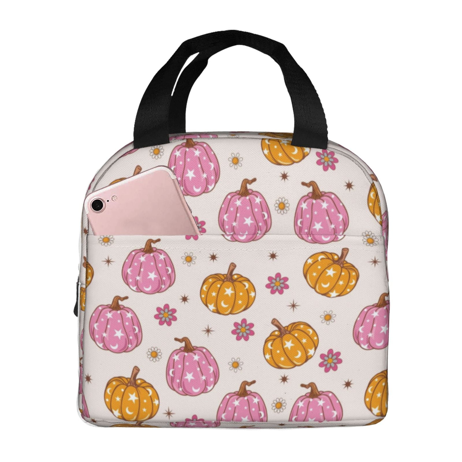 Pofeuu Fall 70s Groovy Hippie 1 Print Lunch Bag Lunch Box Insulated ...