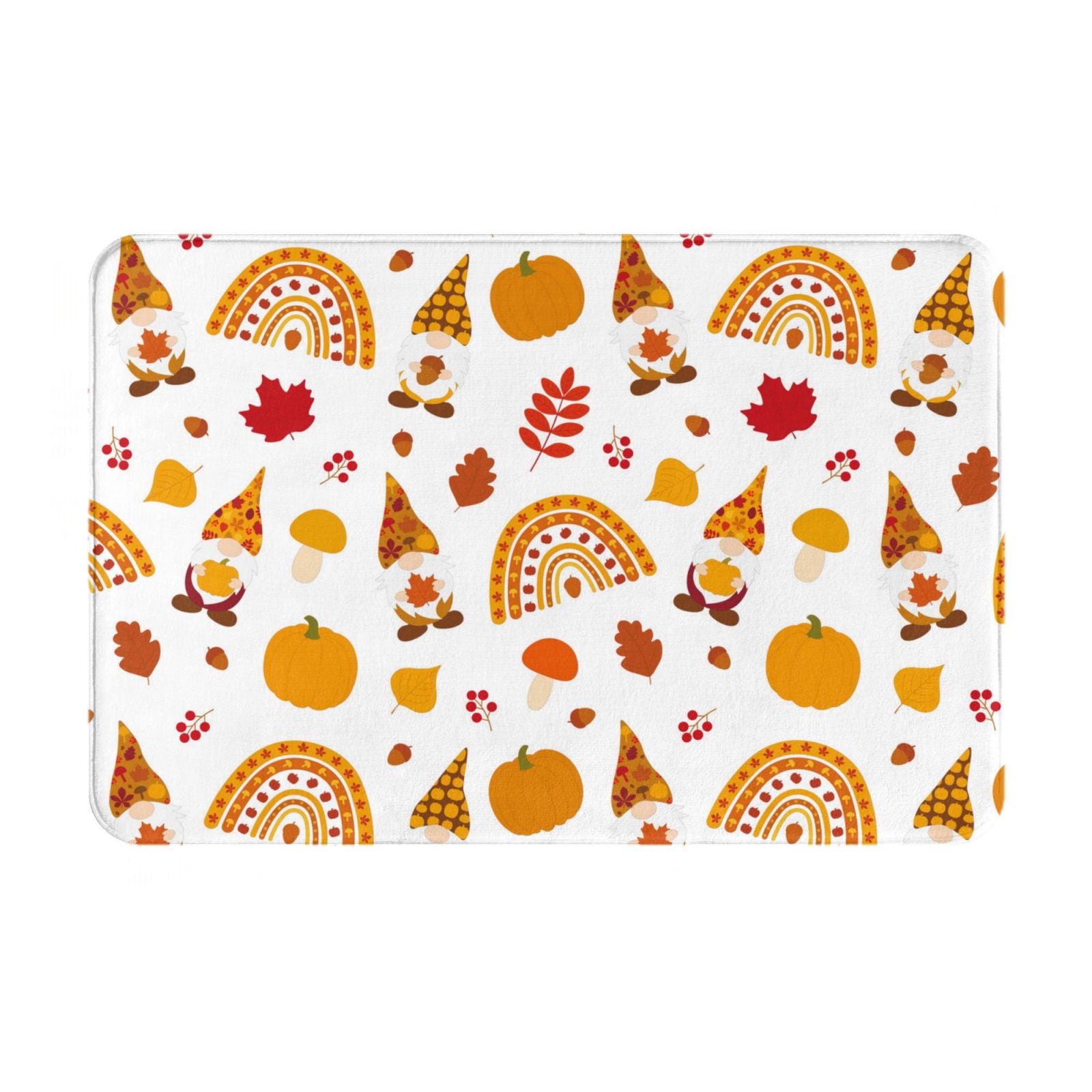 Pofeuu Fall Gnomes Harvest Print Flannel Doormats Rug16"x24"Rug ...