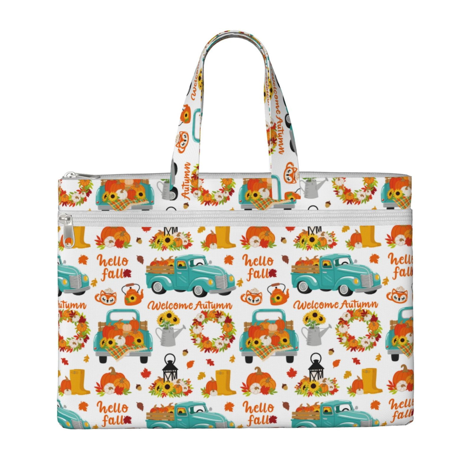 Pofeuu Fall Pumpkins And Sunflowers Print Laptop Bag Carrying ...