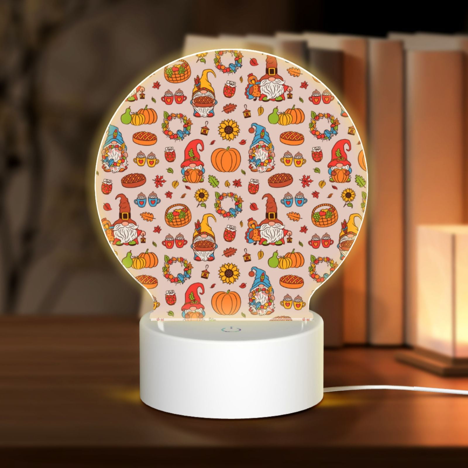 Pofeuu Fall Thanksgiving Print LED Christmas Night Light Lamp Base Gift ...
