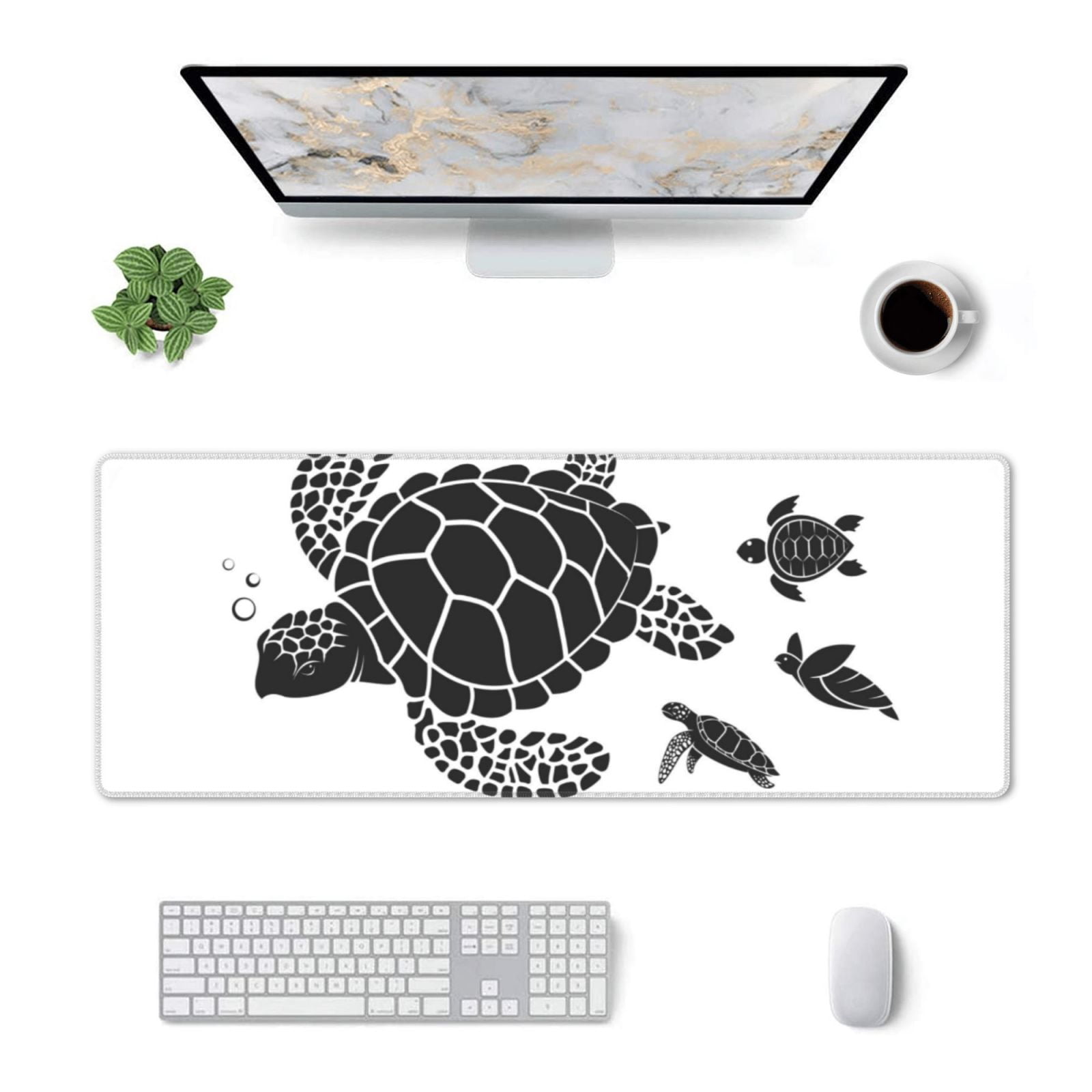 Pofeuu Family Of Sea Turtles Print Desk Mat for Keyboard and Mouse ...