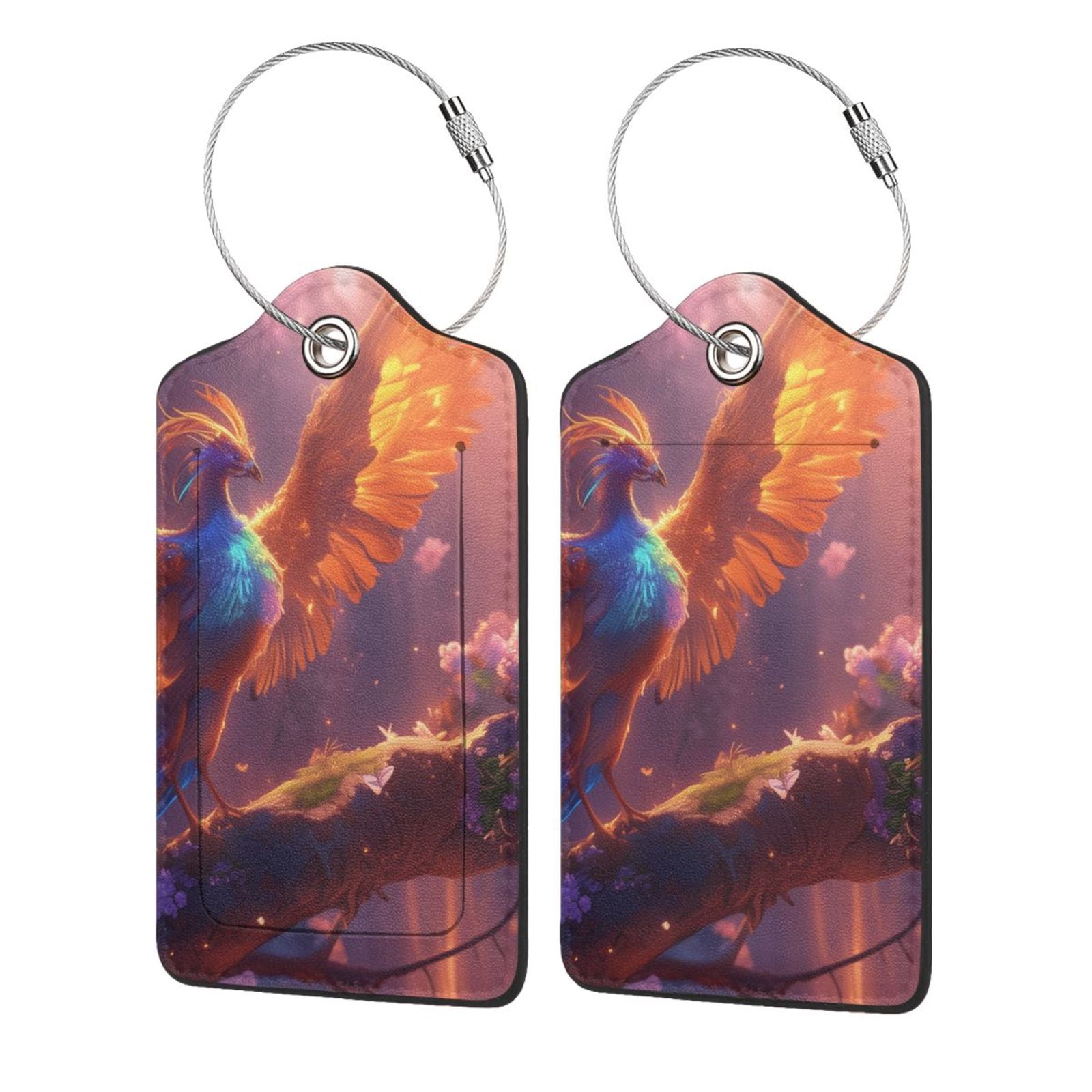 Pofeuu Fantasy Bird Illustration Print Luggage Tags, Privacy Cover ID ...