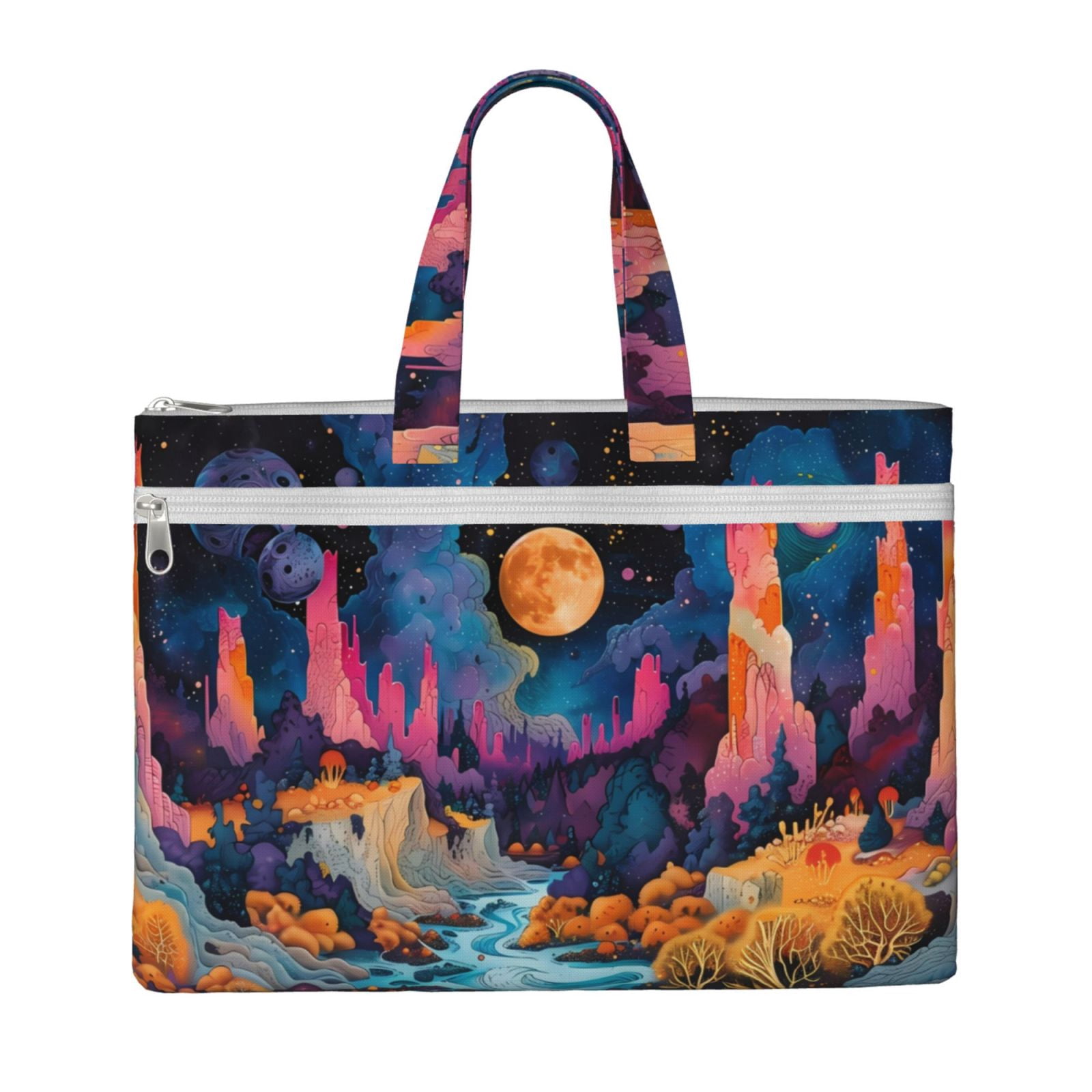 Pofeuu Fantasy Cosmic Landscape Print Laptop Bag Carrying - Computer ...