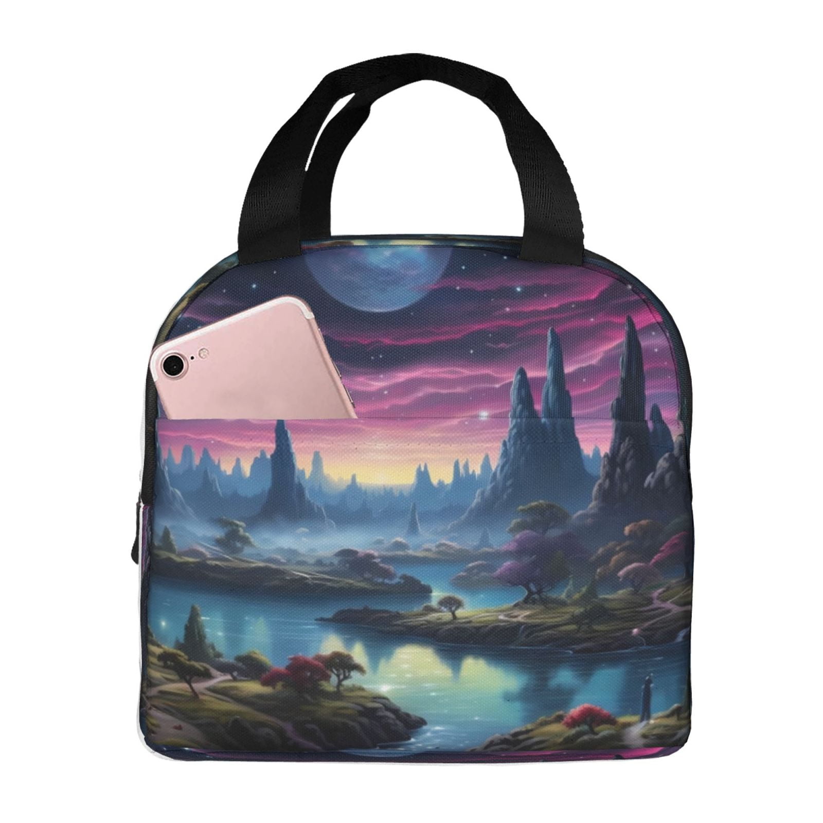 Pofeuu Fantasy Landscape Starry Night Print Lunch Bag Lunch Box ...