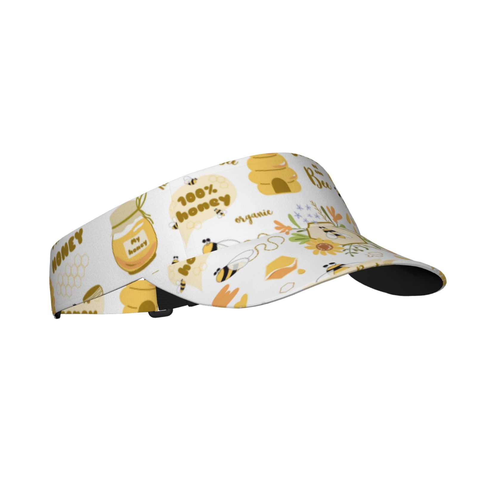 Pofeuu Farm Bee Cute Honey Print Sunscreen Visor Cap Adjustable Sport ...