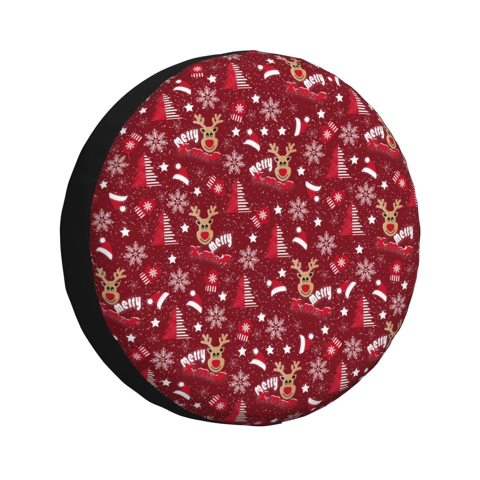Pofeuu Festive Reindeer Print Spare Tire Wheel Cover for Car Truck SUV ...
