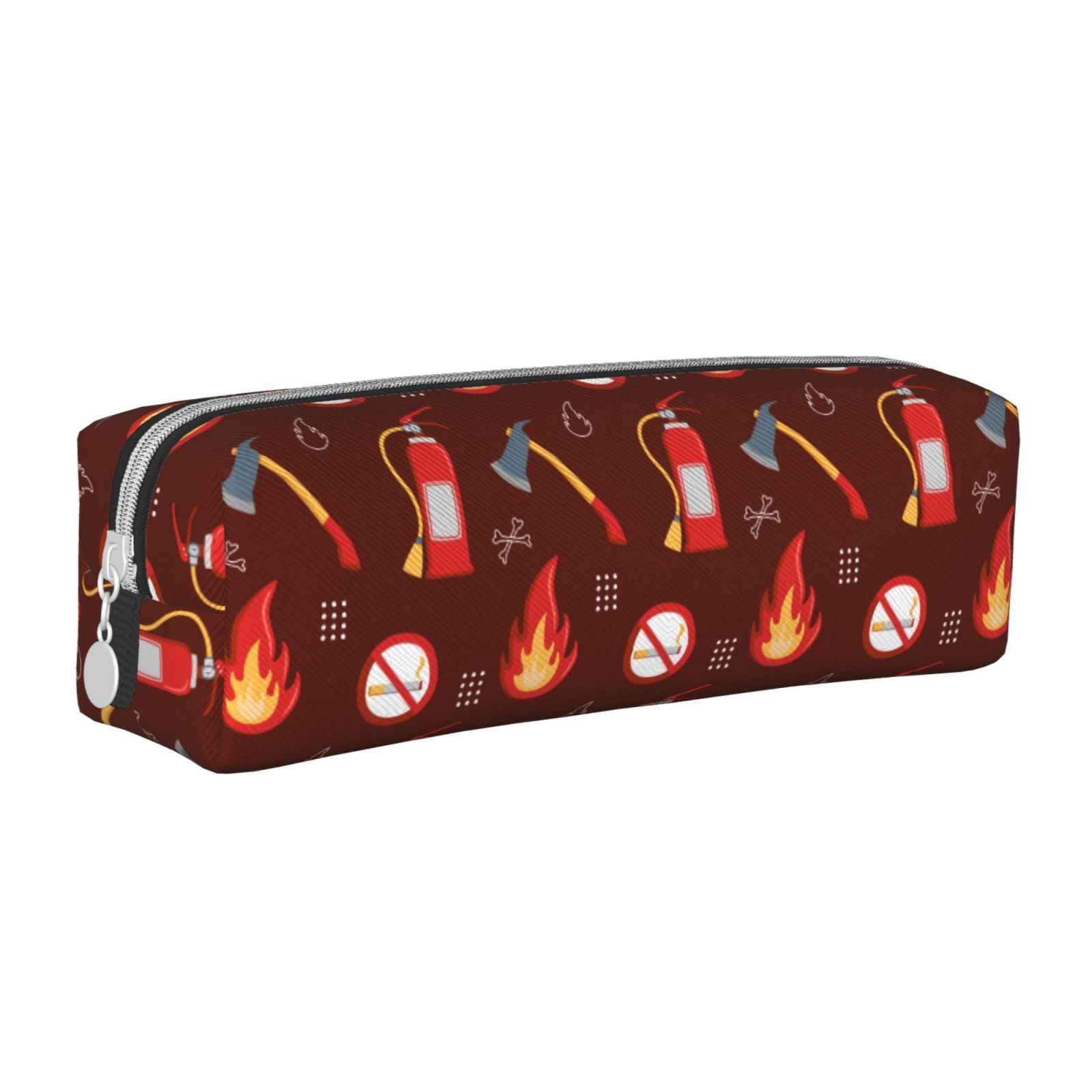 Pofeuu Fire Extinguisher Print Leather Pencil Case, Leather Pencil ...