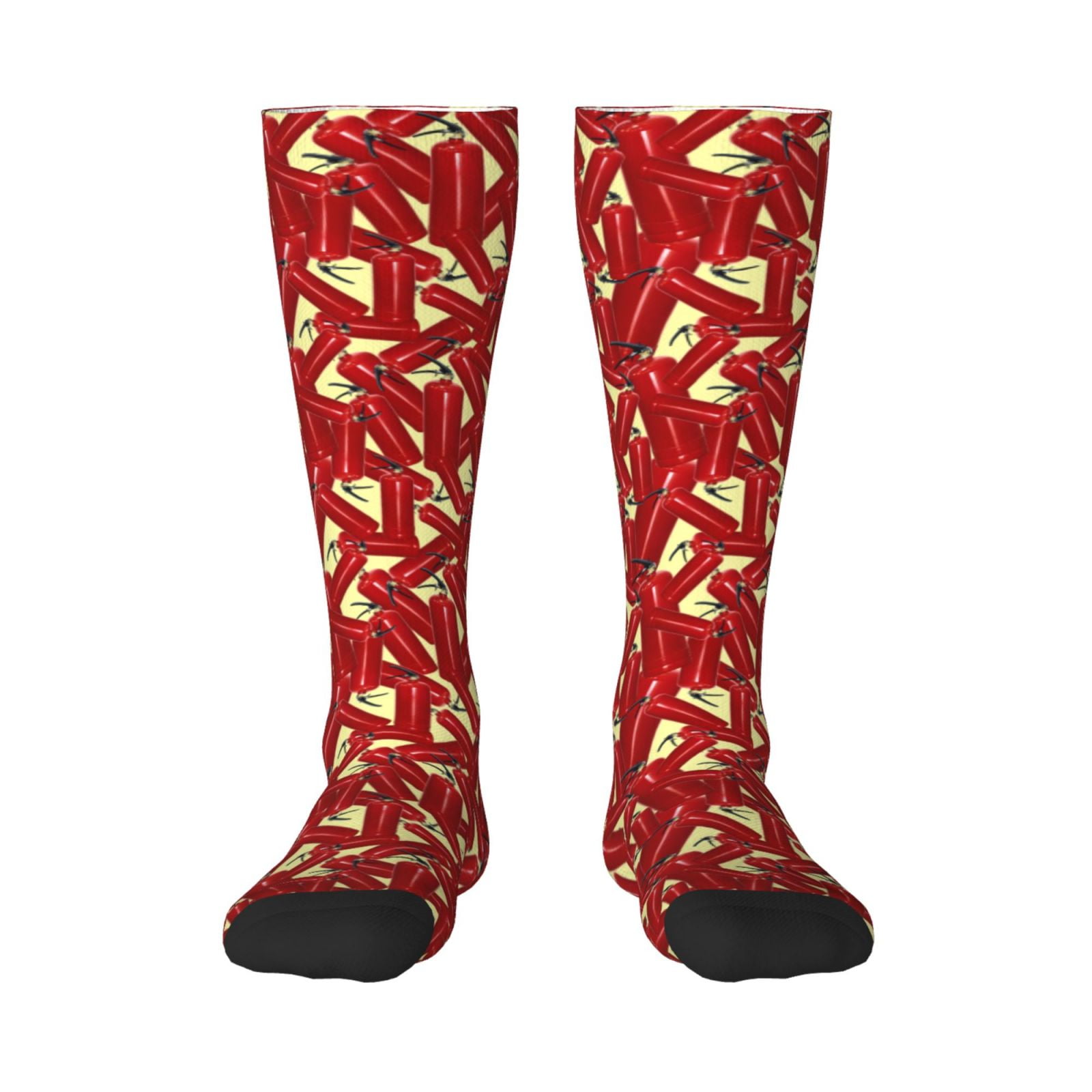 Pofeuu Fire Extinguisher Print Stockings, Adult Running Hiking Socks ...