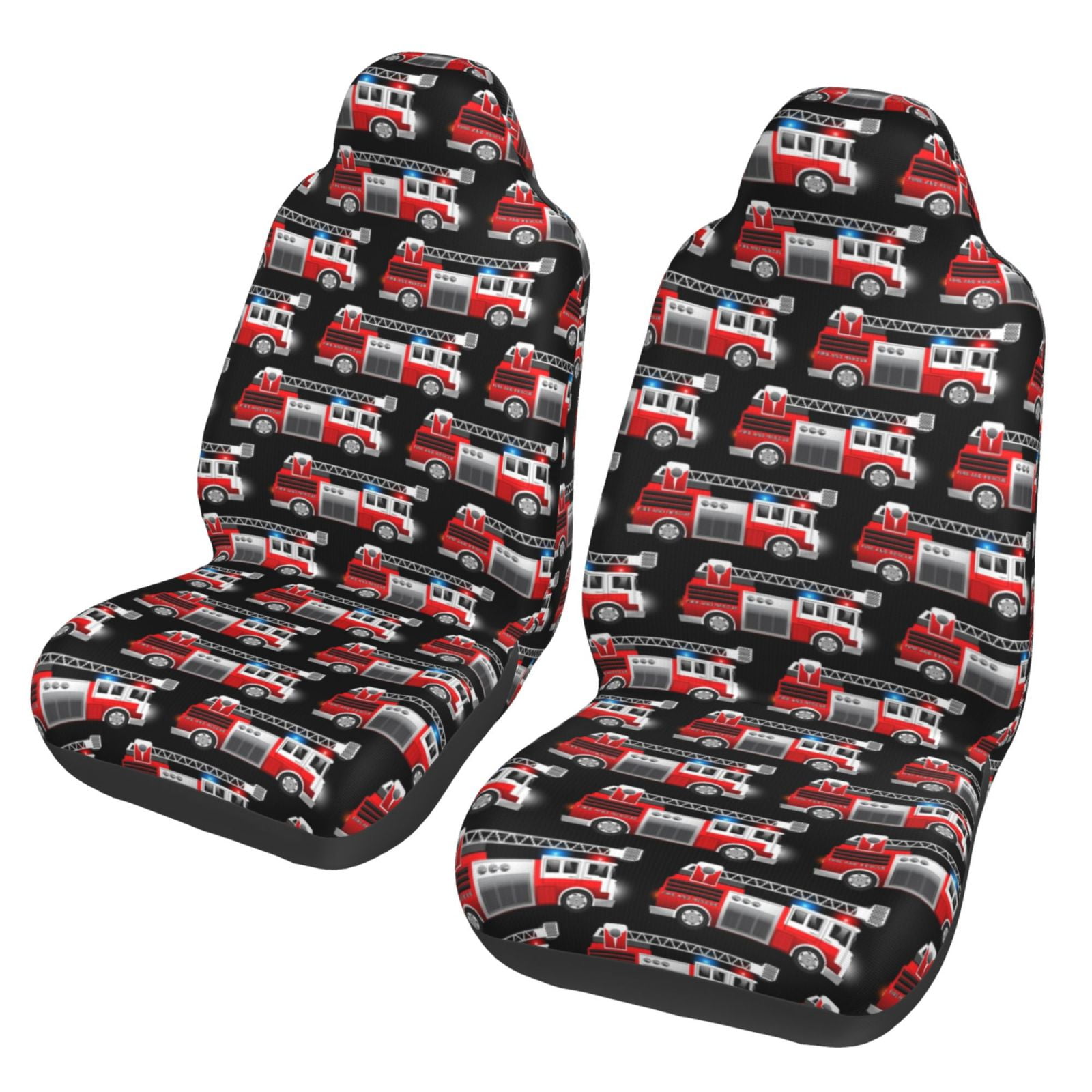 Pofeuu Fire and Rescue Truck Print Automotive Car Seat Covers Flat ...