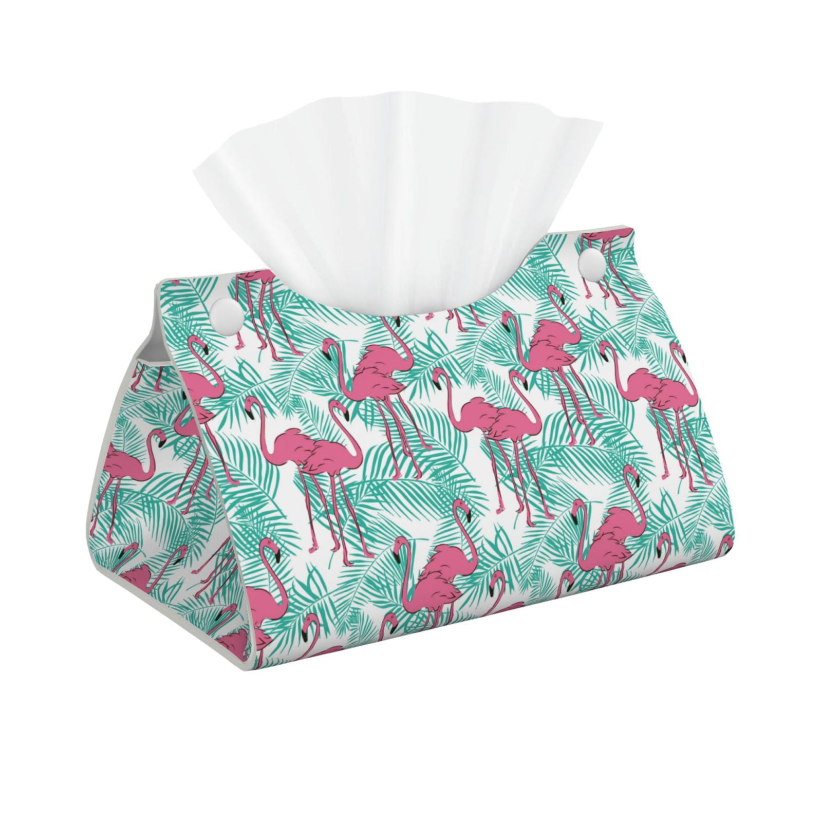 Pofeuu Flamingo Print Tissue Box Cover, Modern Decorative PU Leather ...