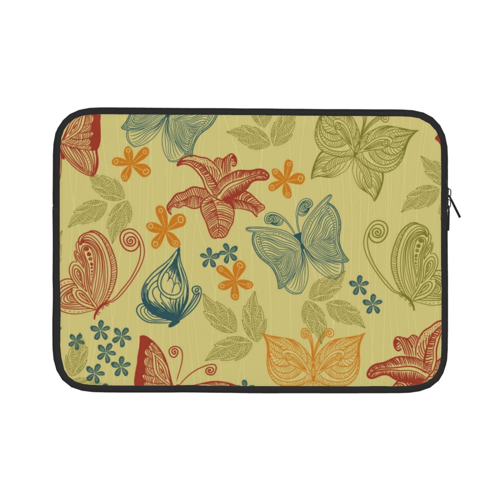 Pofeuu Floral with Butterflies Print Laptop Carrying Case,13-15-Inch ...