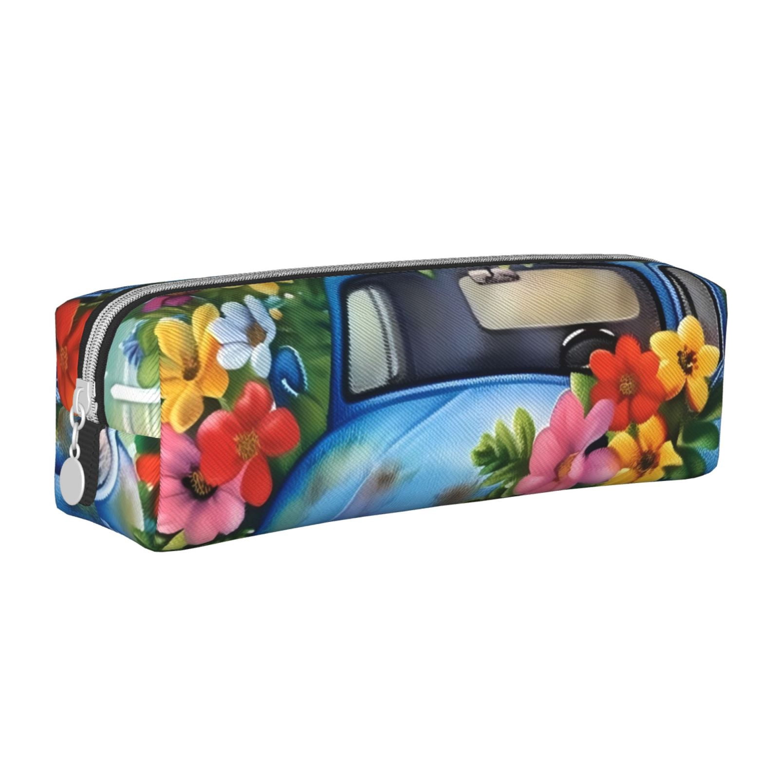 Pofeuu Floral Truck Welcome Print Leather Pencil Case, Leather Pencil ...